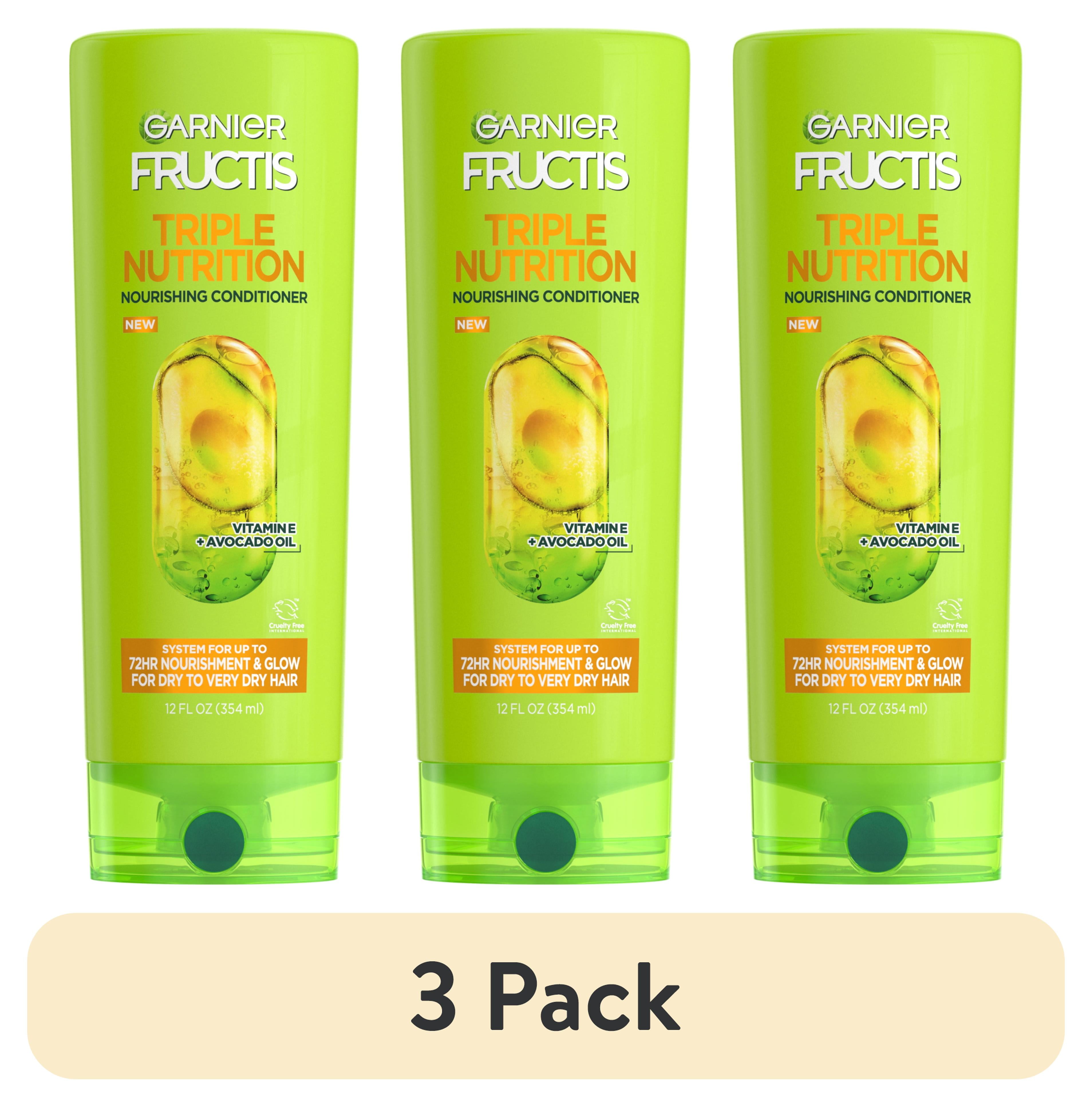 (3 pack) Garnier Fructis Triple Nutrition Conditioner, Dry to Very Dry ...