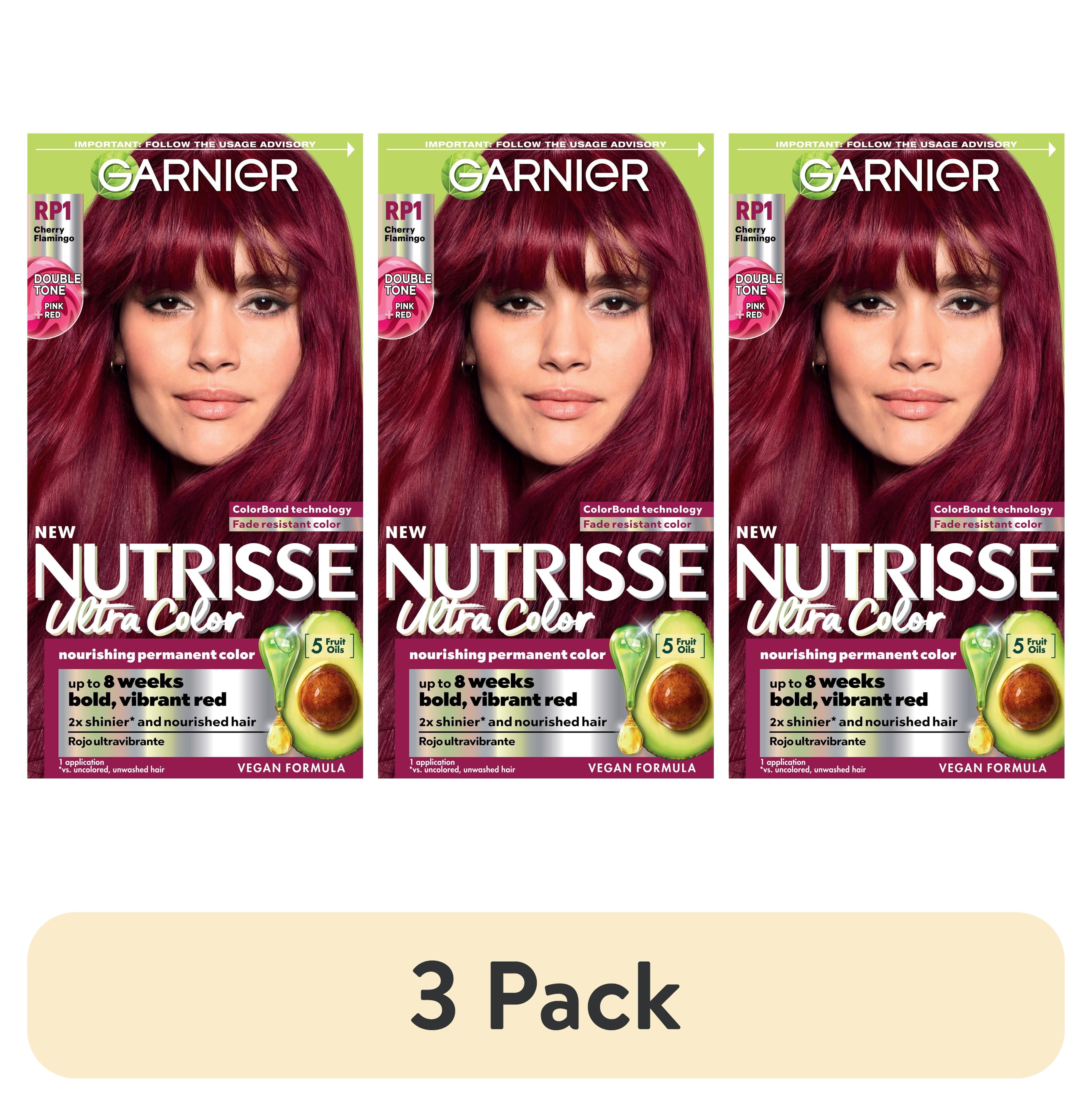 (3 pack) Garnier Nutrisse Ultra Color Hair Color Tool Kit, Permenant ...