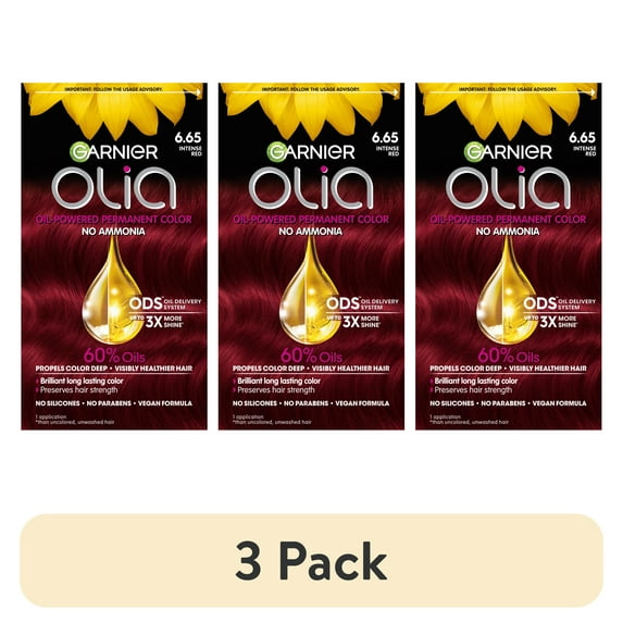 (3 pack) Garnier Olia Long Lasting Permanent Hair Color Kit with 60% ...