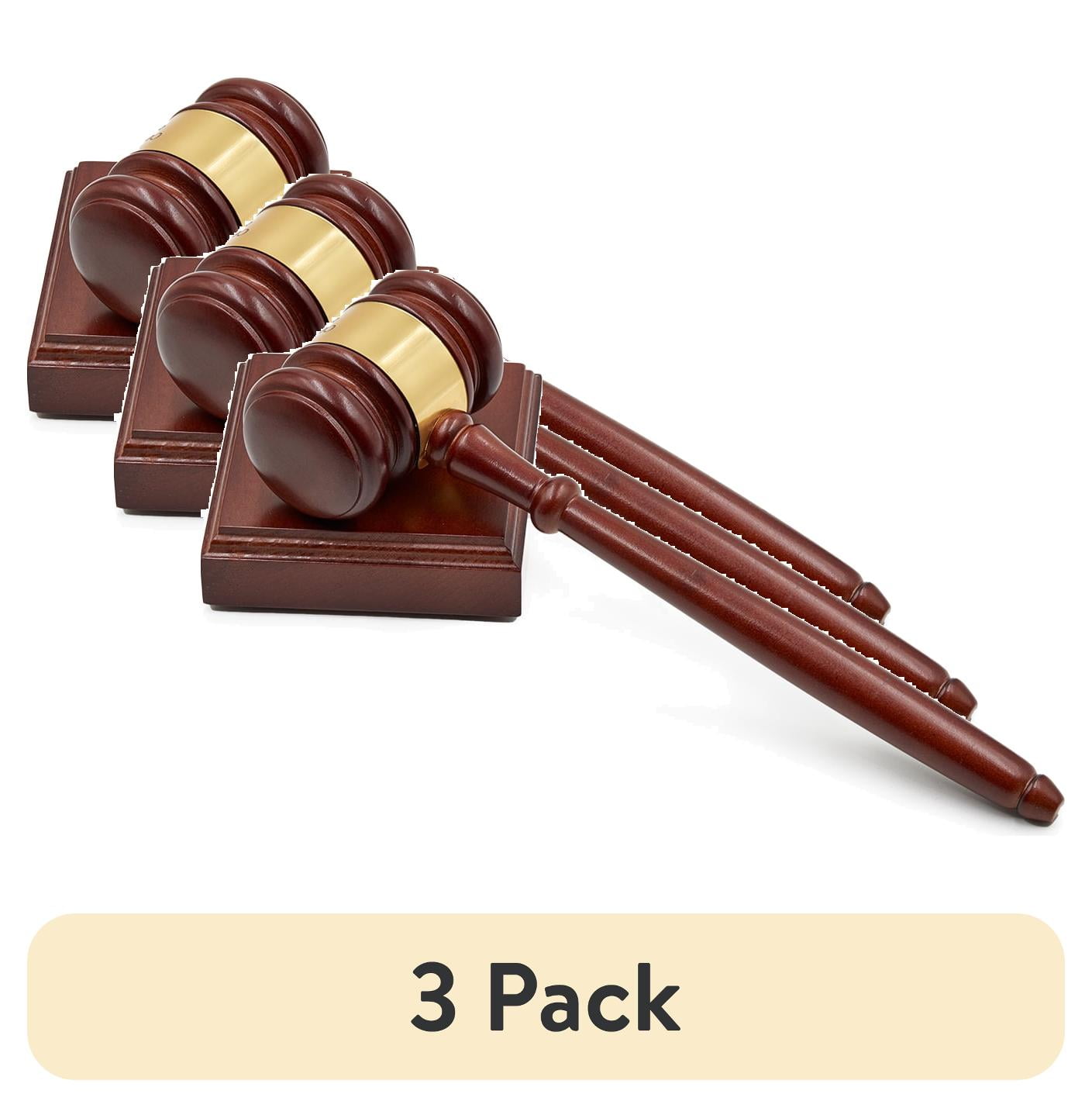 (3 pack) GavelsFast Wooden Gavel Set and Sound Block for Judge, Lawyer ...