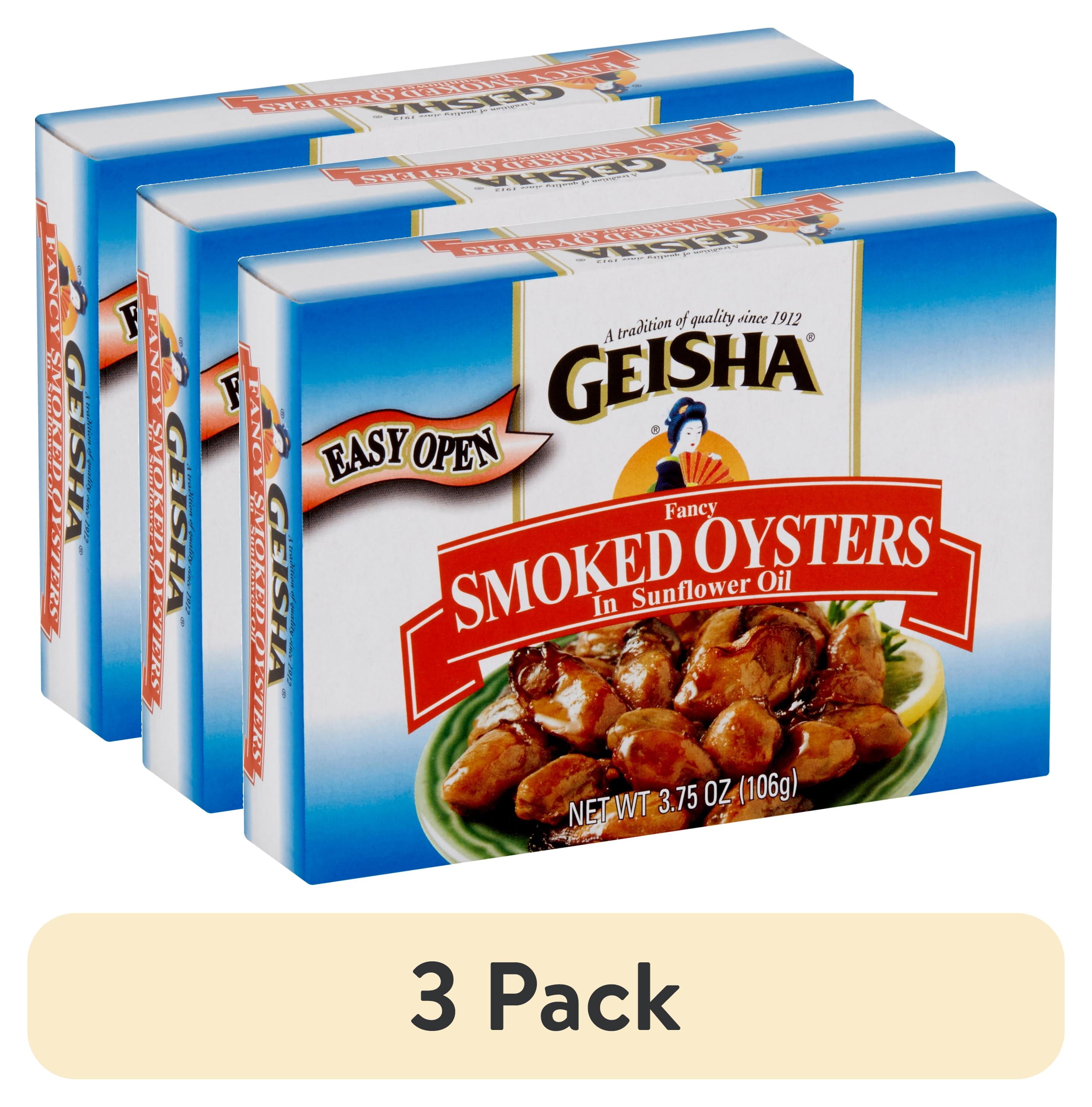 (3 pack) Geisha Fancy Smoked Oysters in Sunflower Oil, 3.75 Oz (106g ...