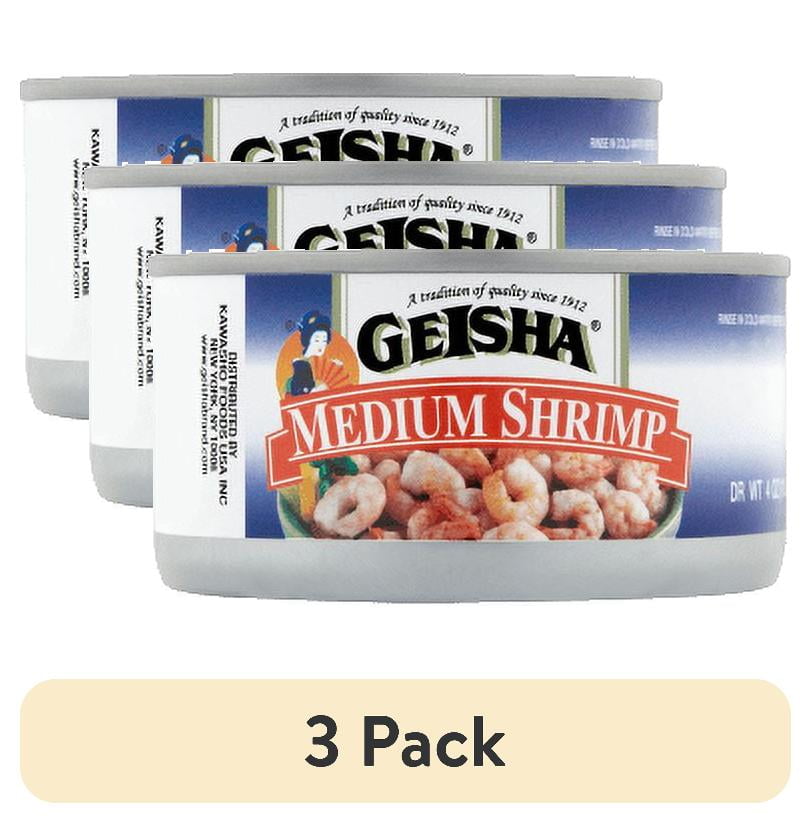(3 pack) Geisha Medium Shrimp, 7.0 Oz (200g), Ready to Reat in an easy ...