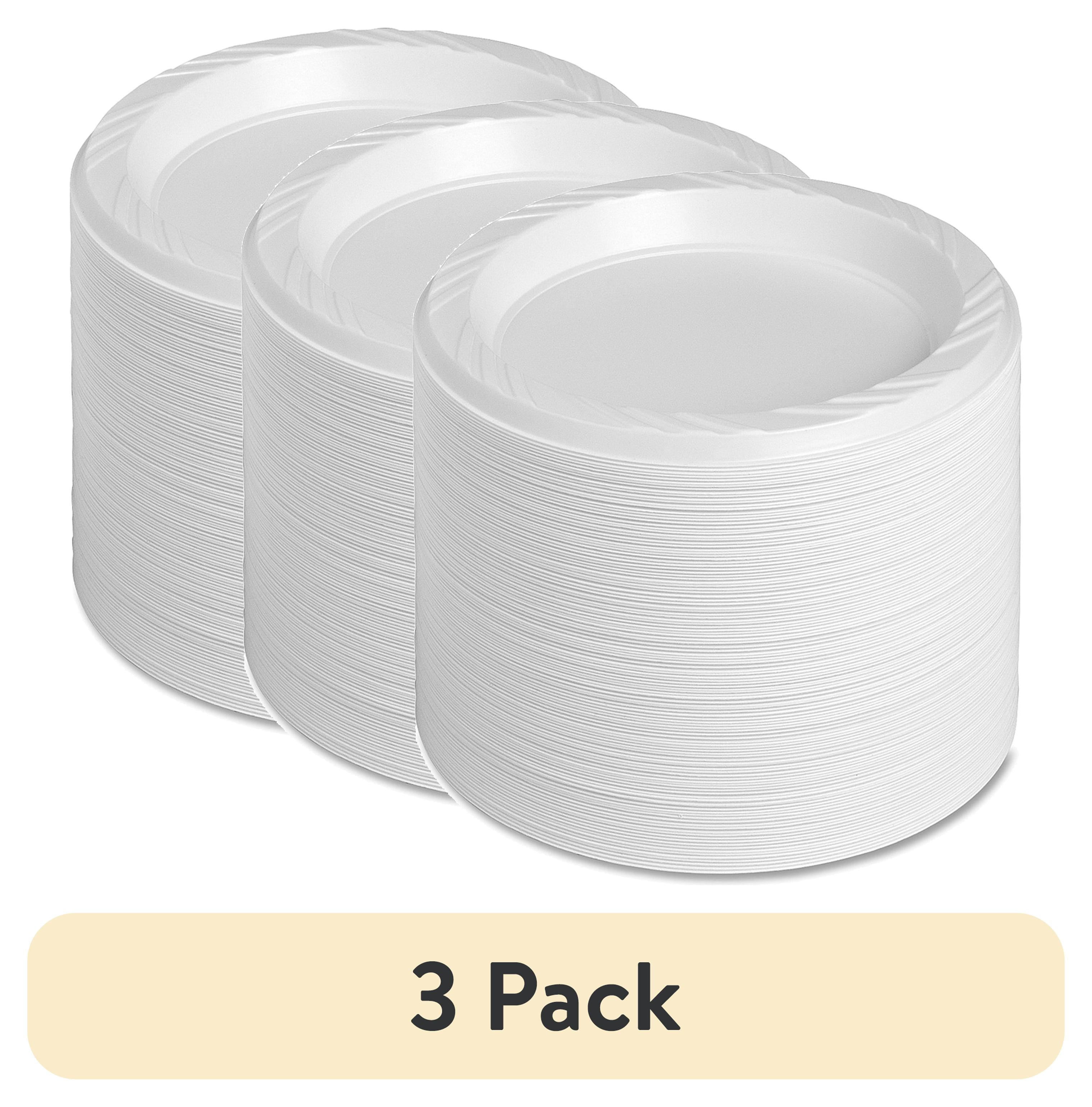 (3 pack) Genuine Joe Reusable Plastic Plates, White, 6", 125 pack ...