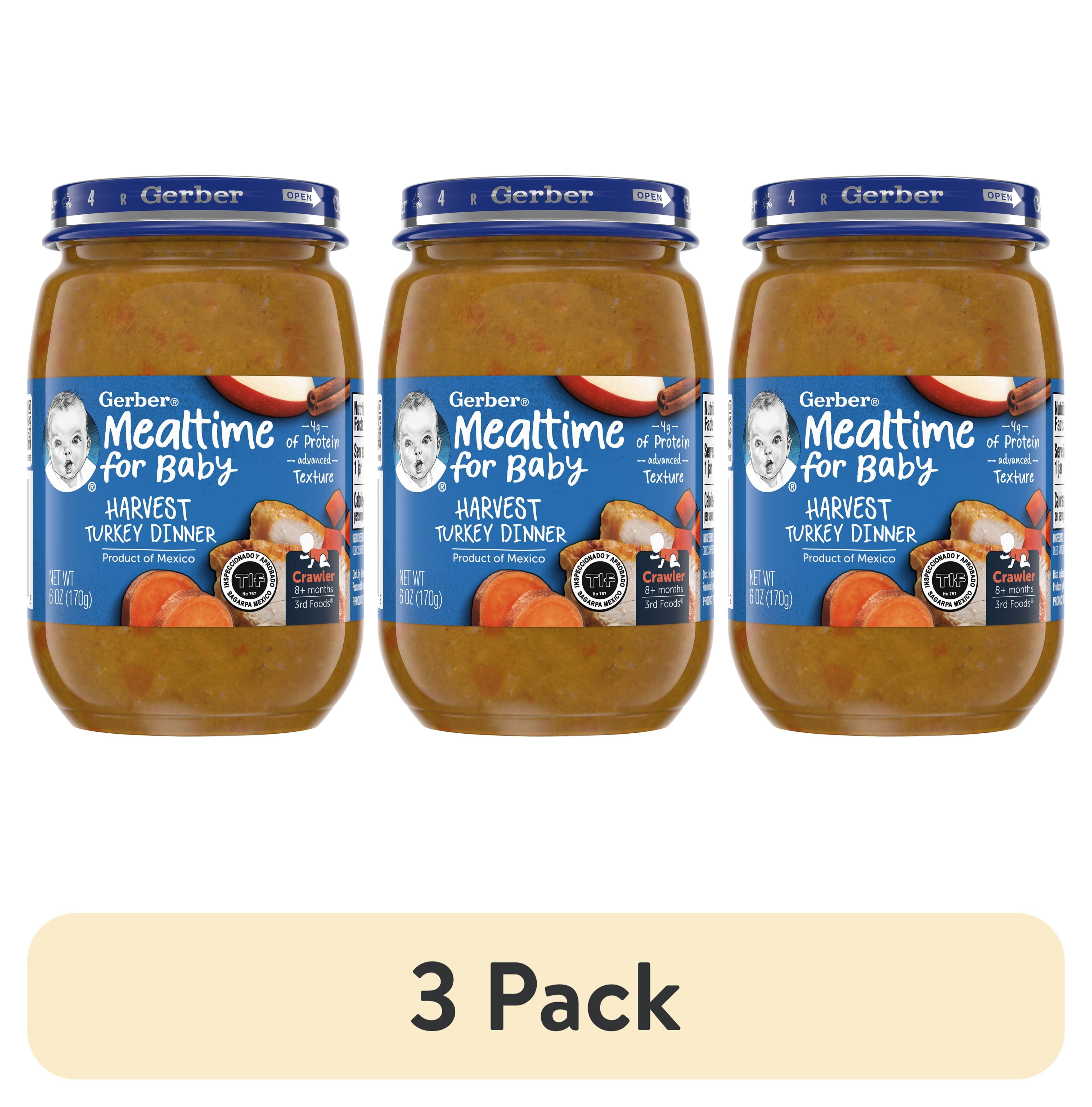 (3 pack) Gerber 3rd Foods Mealtime for Baby Baby Food, Harvest Turkey ...