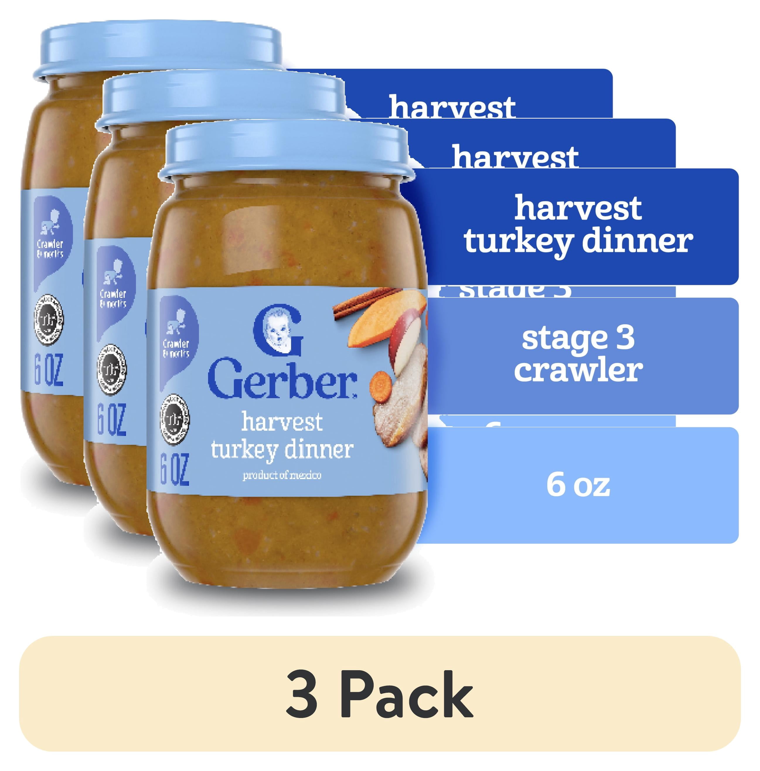 (3 pack) Gerber 3rd Foods Mealtime for Baby Baby Food, Harvest Turkey ...