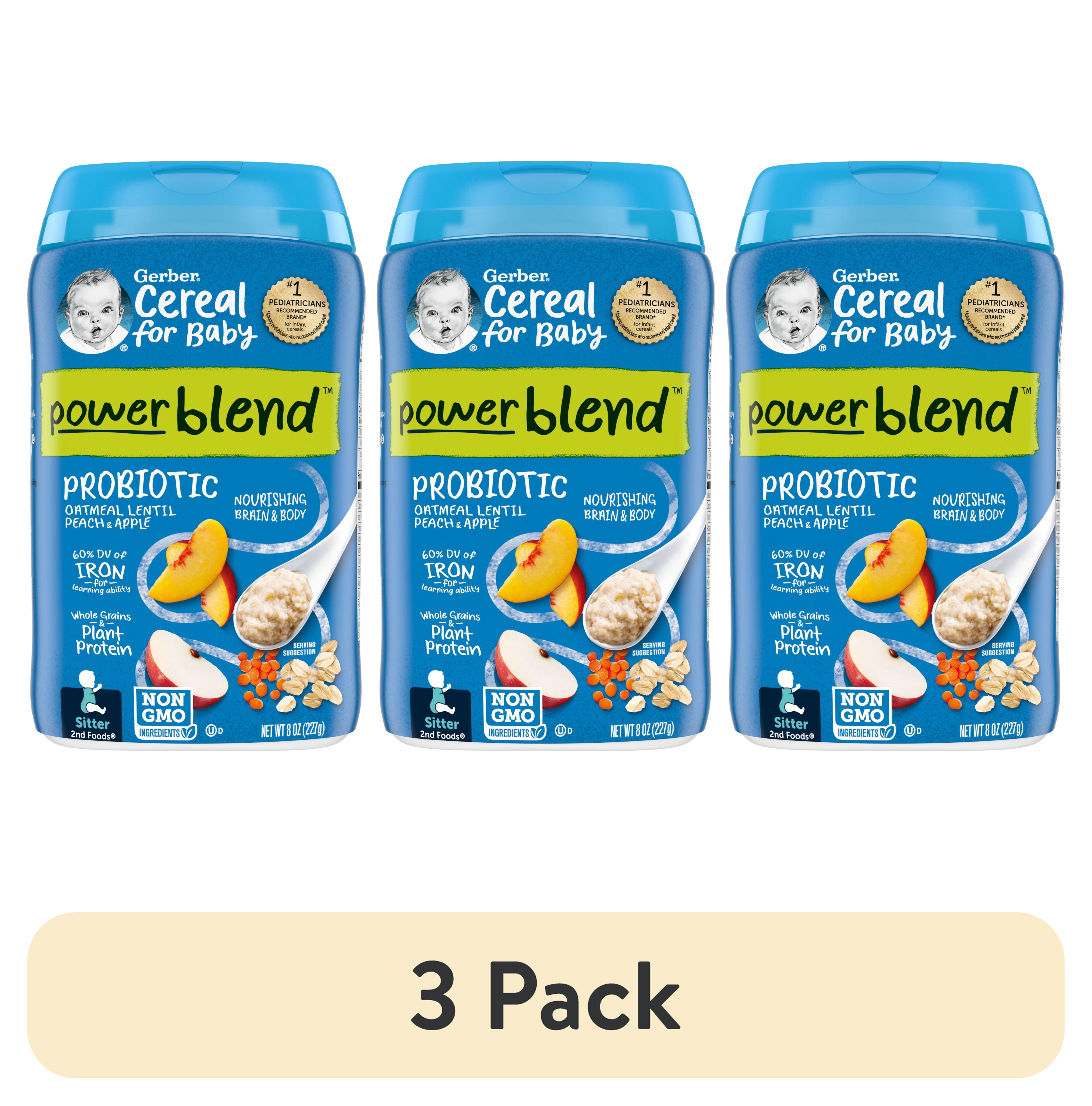 (3 pack) Gerber Cereal for Baby Power Blend 2nd Foods Probiotic Oatmeal ...