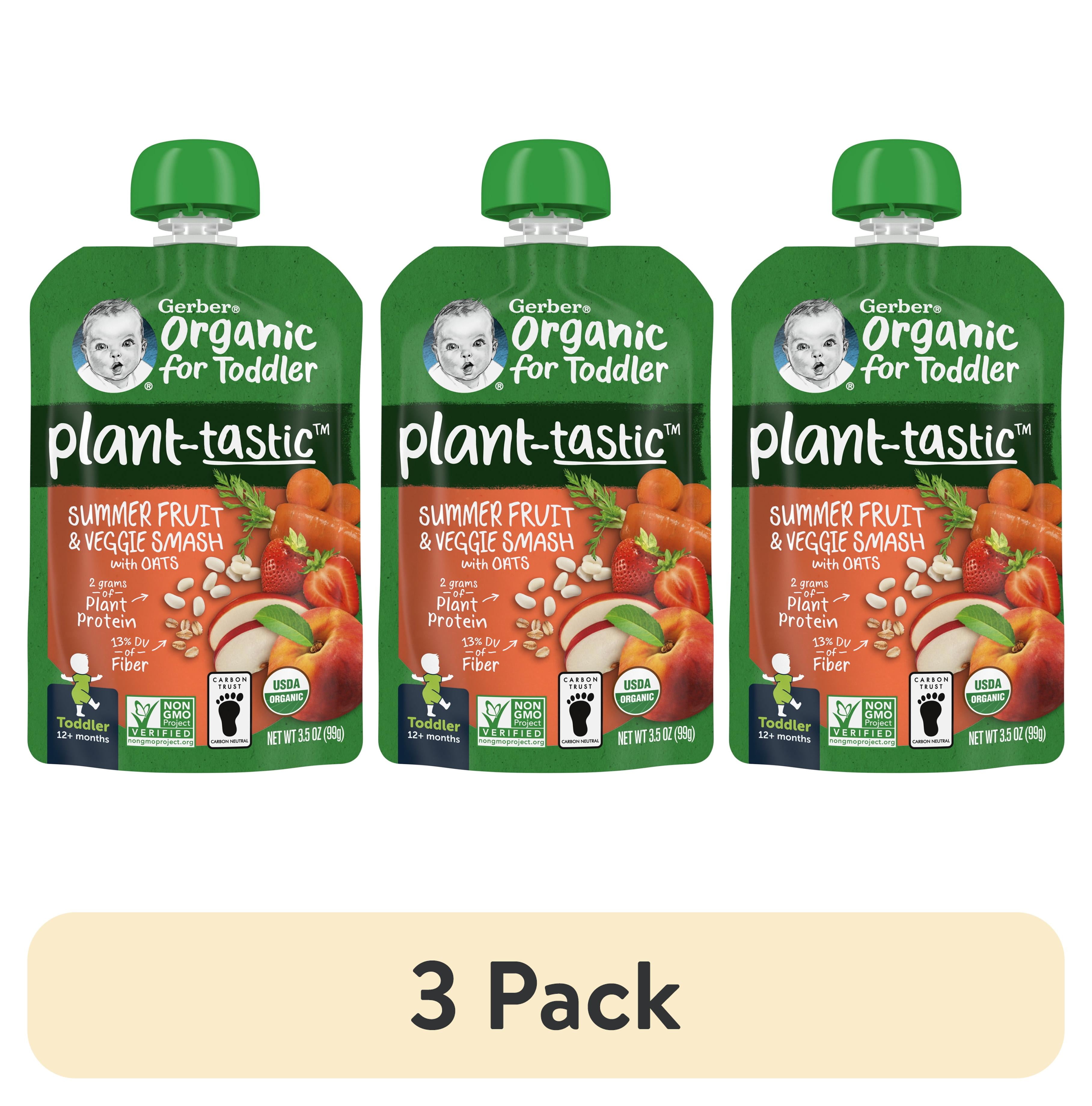 (3 pack) Gerber Organic Plant-tastic Toddler Food, Summer Fruit ...