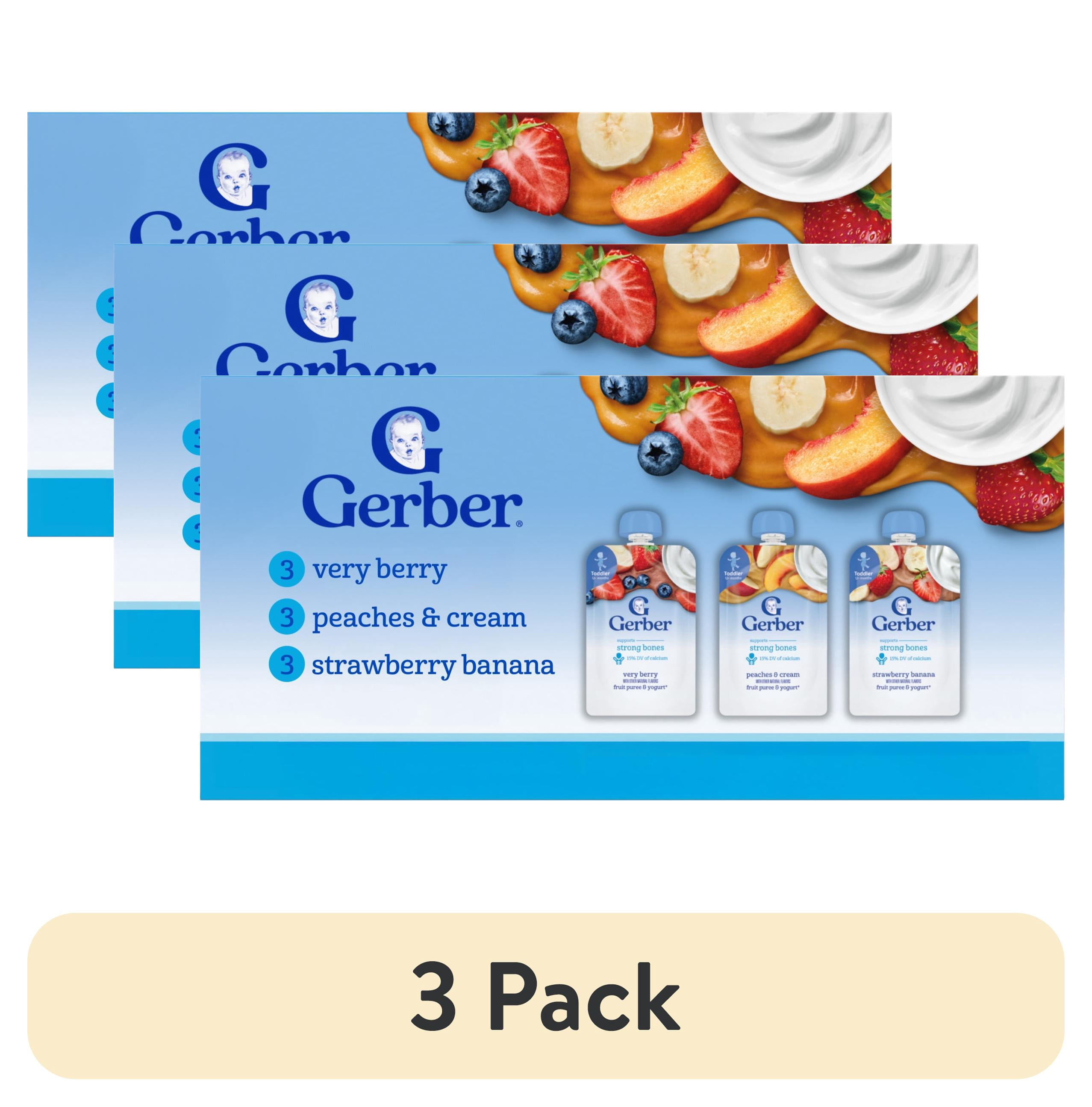 (3 pack) Gerber Fruit & Yogurt, Toddler Food Variety Pack, 3.5 oz ...