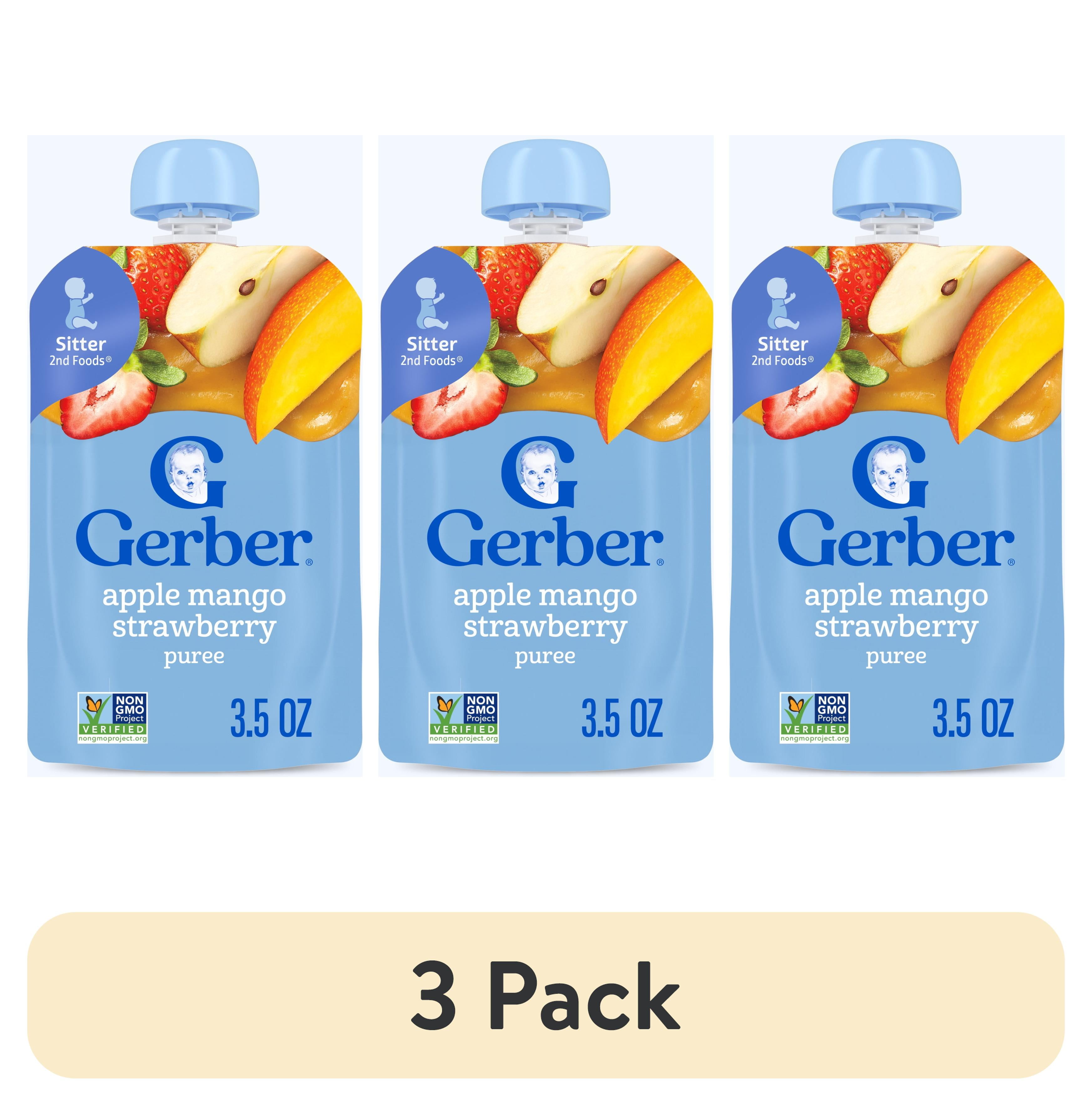 (3 pack) Gerber Toddler Foods, Apple Mango Strawberry, Clean Label ...