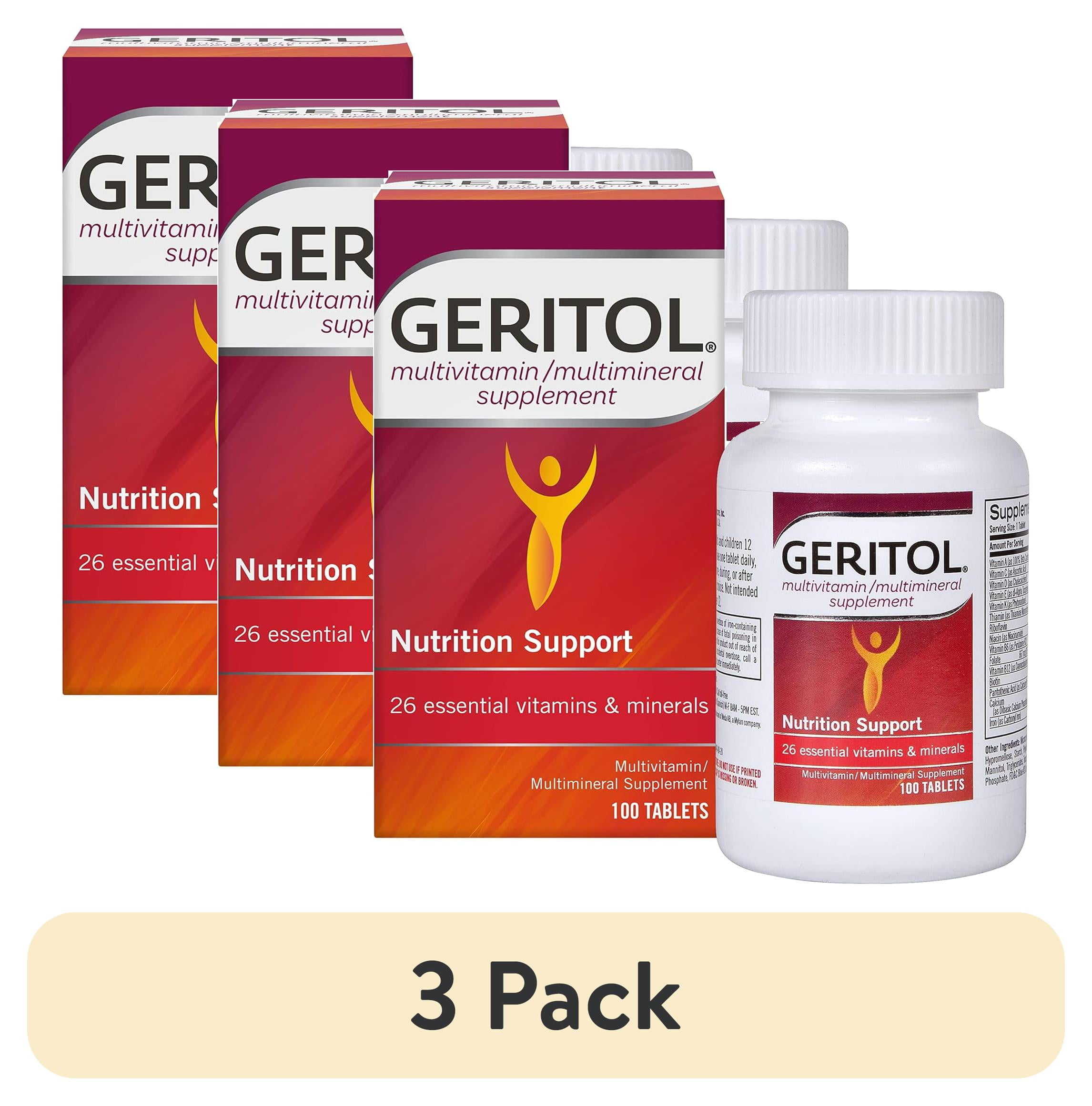 (3 pack) Geritol Multivitamin with Iron and Energy Support for Adults ...