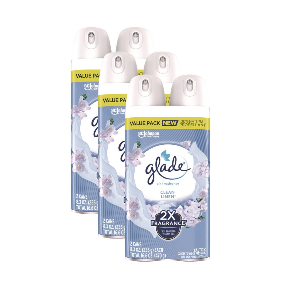 (3 pack) Glade Air Freshener Spray, Clean Linen Scent, Fragrance ...