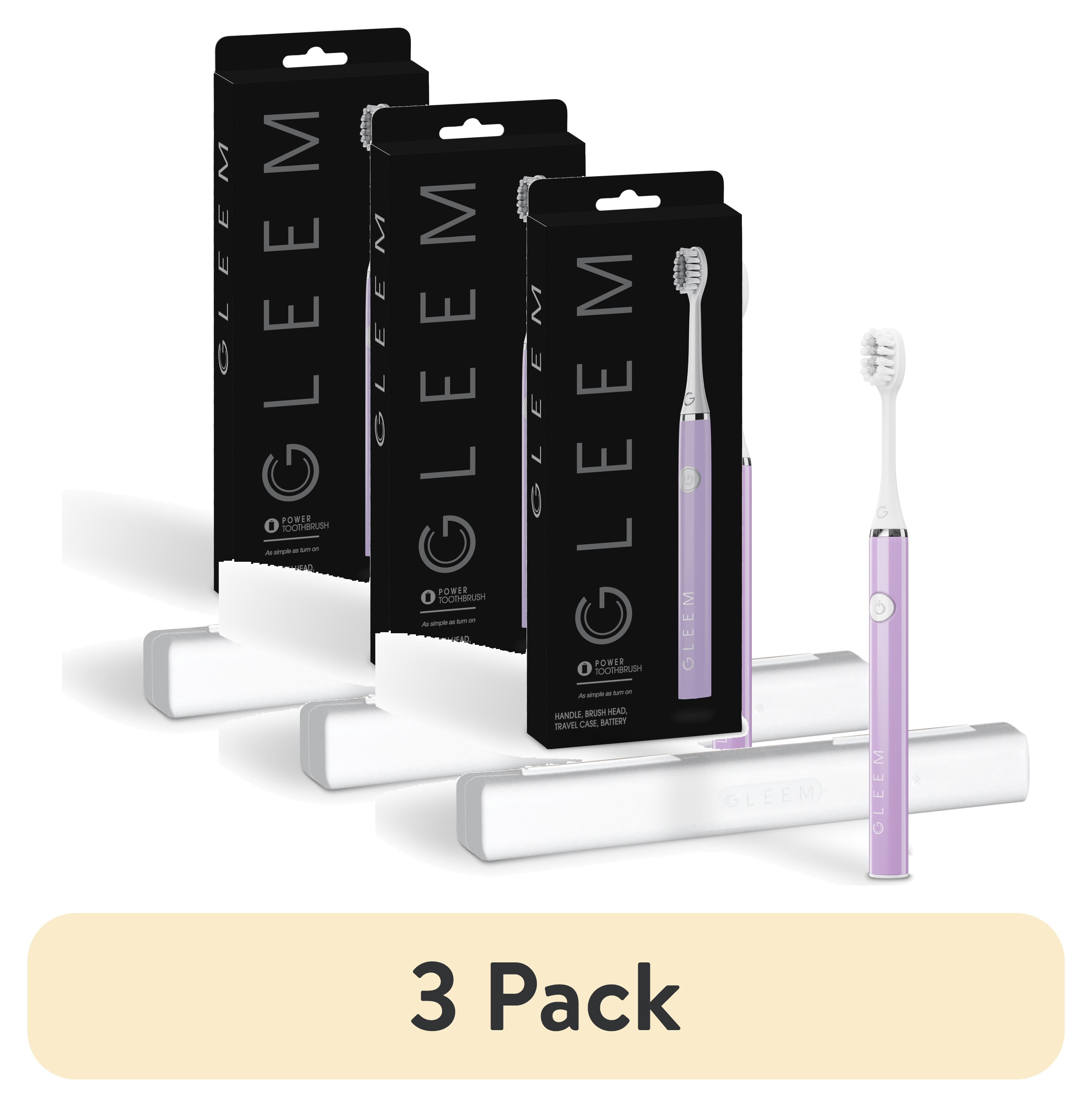 (3 pack) Gleem Battery Powered Full Head Toothbrush, Lavender, 1 Count ...