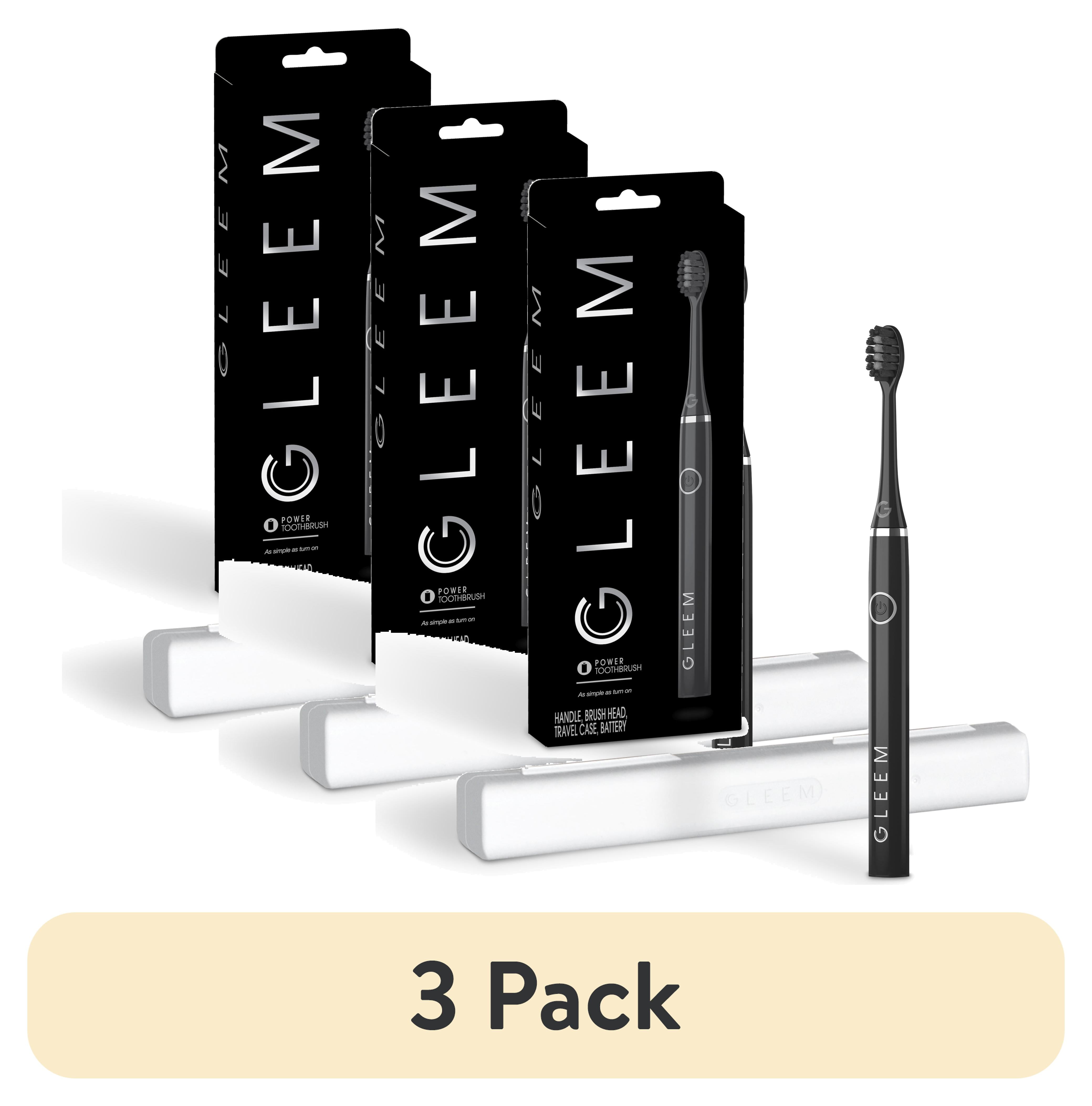 (3 pack) Gleem Battery Toothbrush, Full Head, Soft, Black, 1 Count, for ...