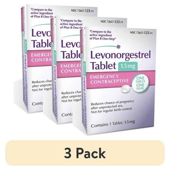 (3 pack) Glenmark Therapeutics Emergency Contraceptive Tablet, Levonorgestrel 1.5mg, Reduces ...