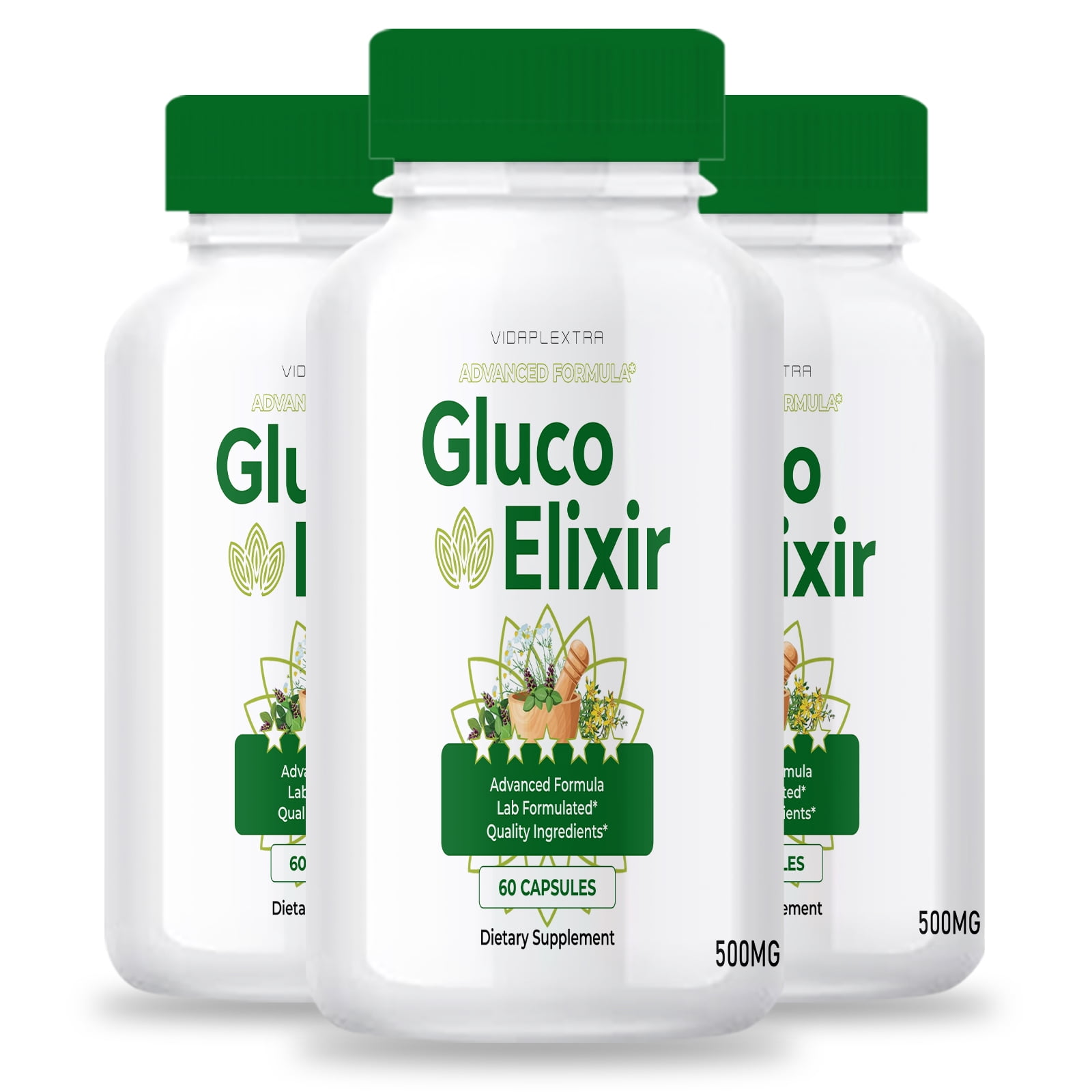 (3 pack ) Gluco Exlir Capsules - Gluco Elixir Capsules - Walmart.com