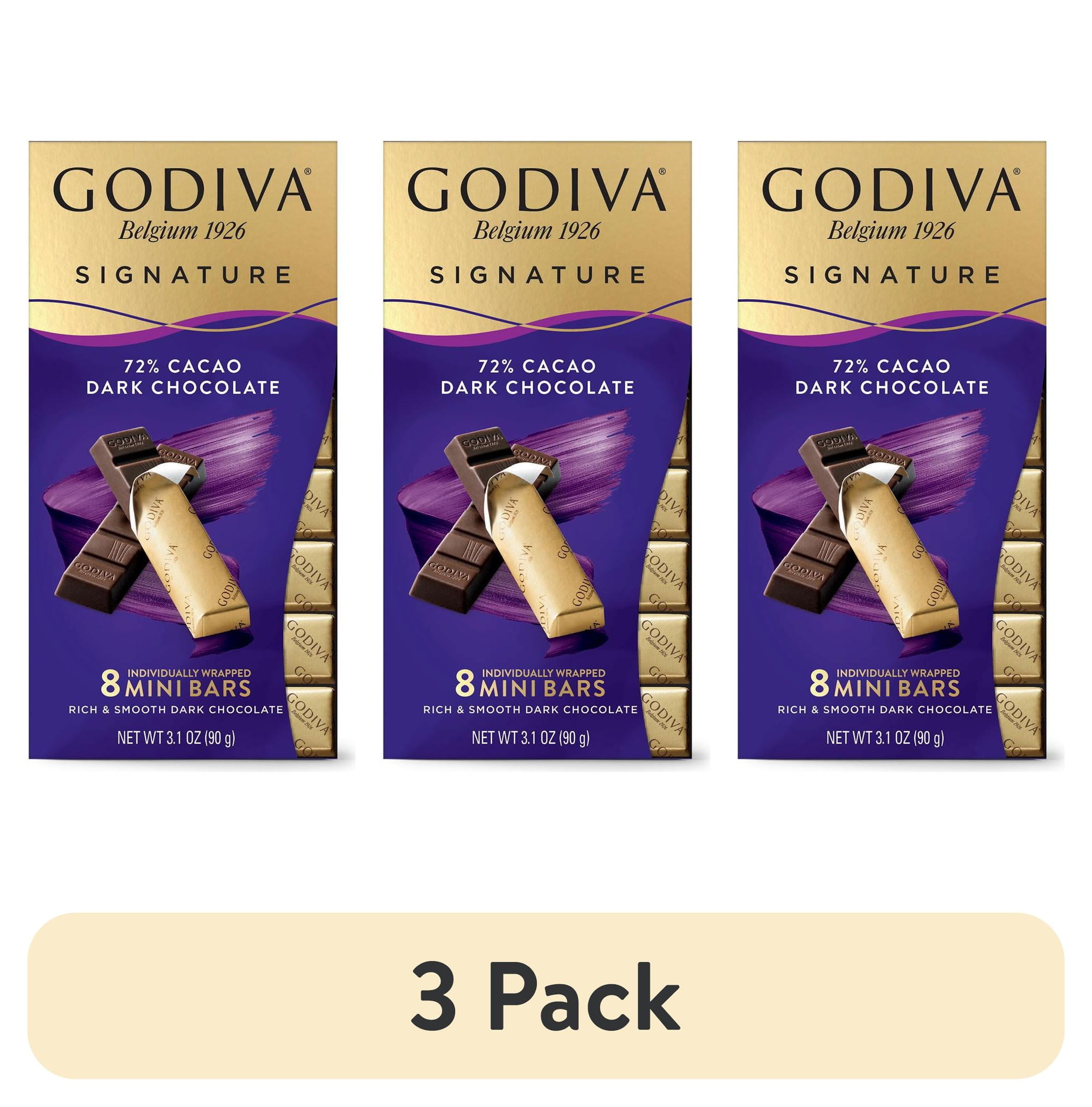 (3 pack) Godiva Signature Dark Chocolate, 8 Mini Bars, 3.1 oz - Walmart.com