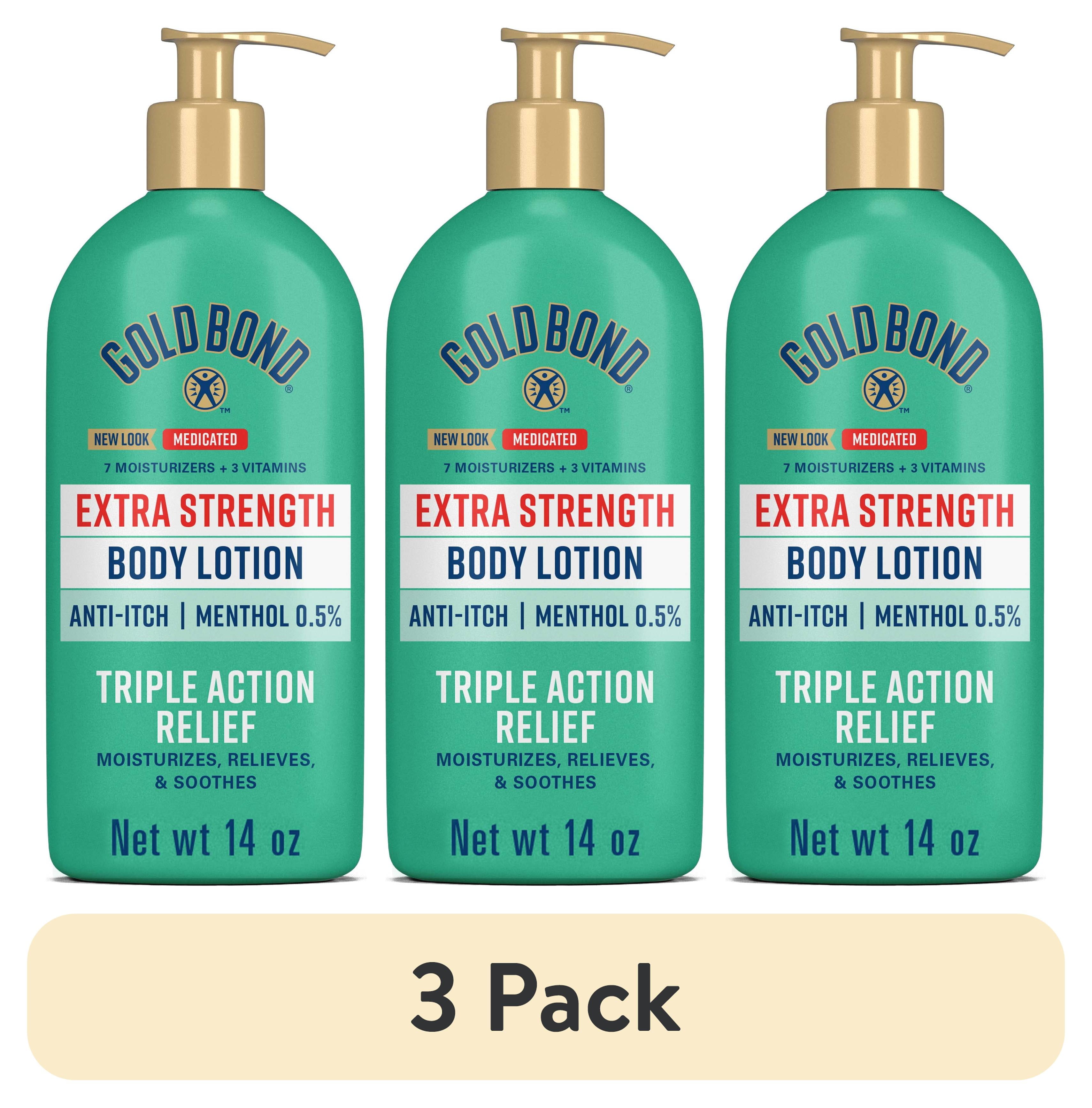 (3 pack) Gold Bond Medicated Extra Strength Body Lotion, Moisturizes ...