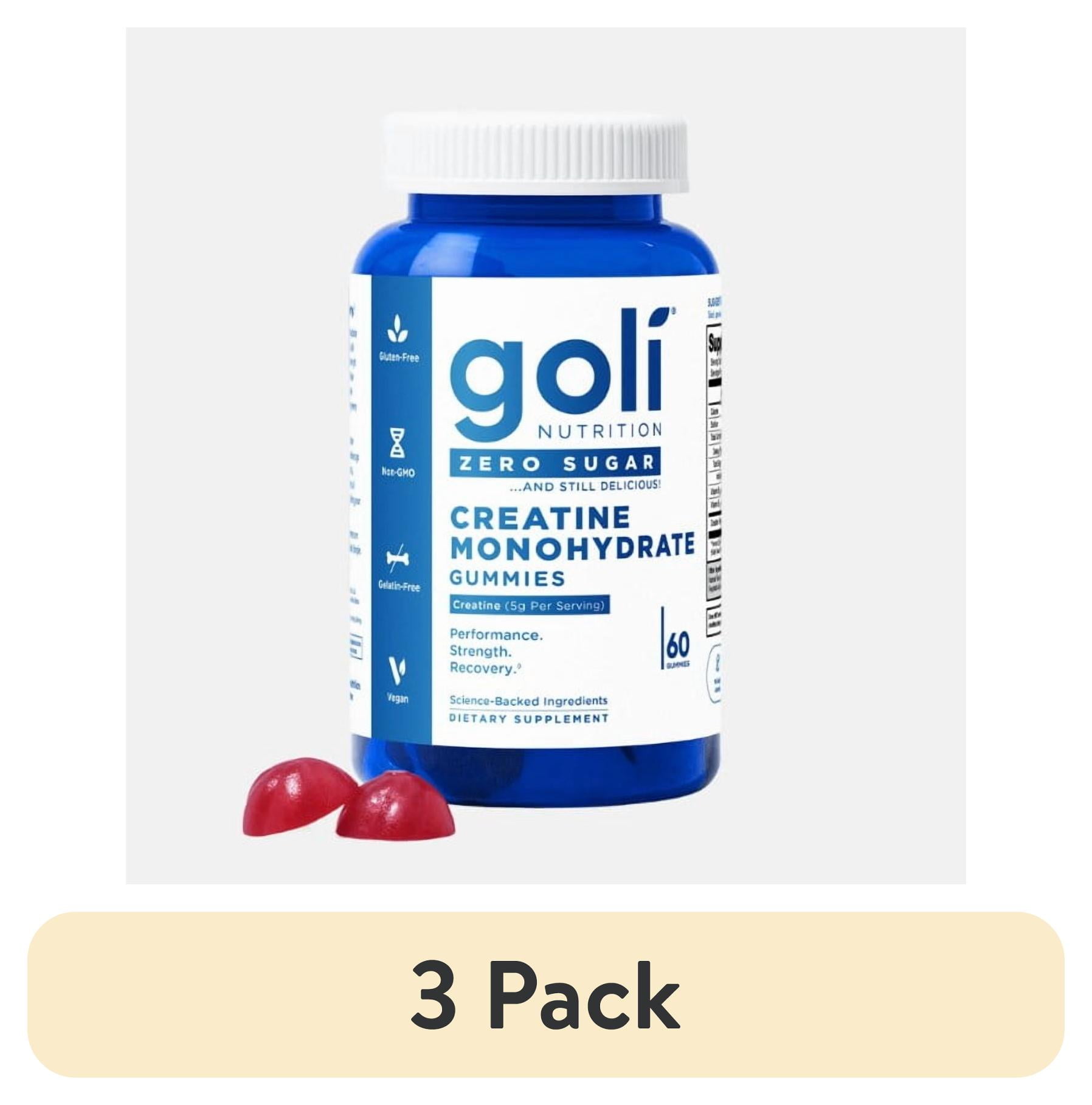 (3 pack) Goli Nutrition Creatine Zero Sugar Gummies, 60 Count - Walmart.com
