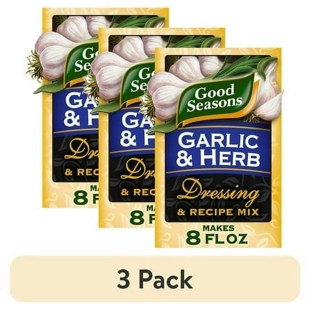 (3 pack) Good Seasons Garlic & Herb Dressing & Recipe Seasoning Mix, 0. ...