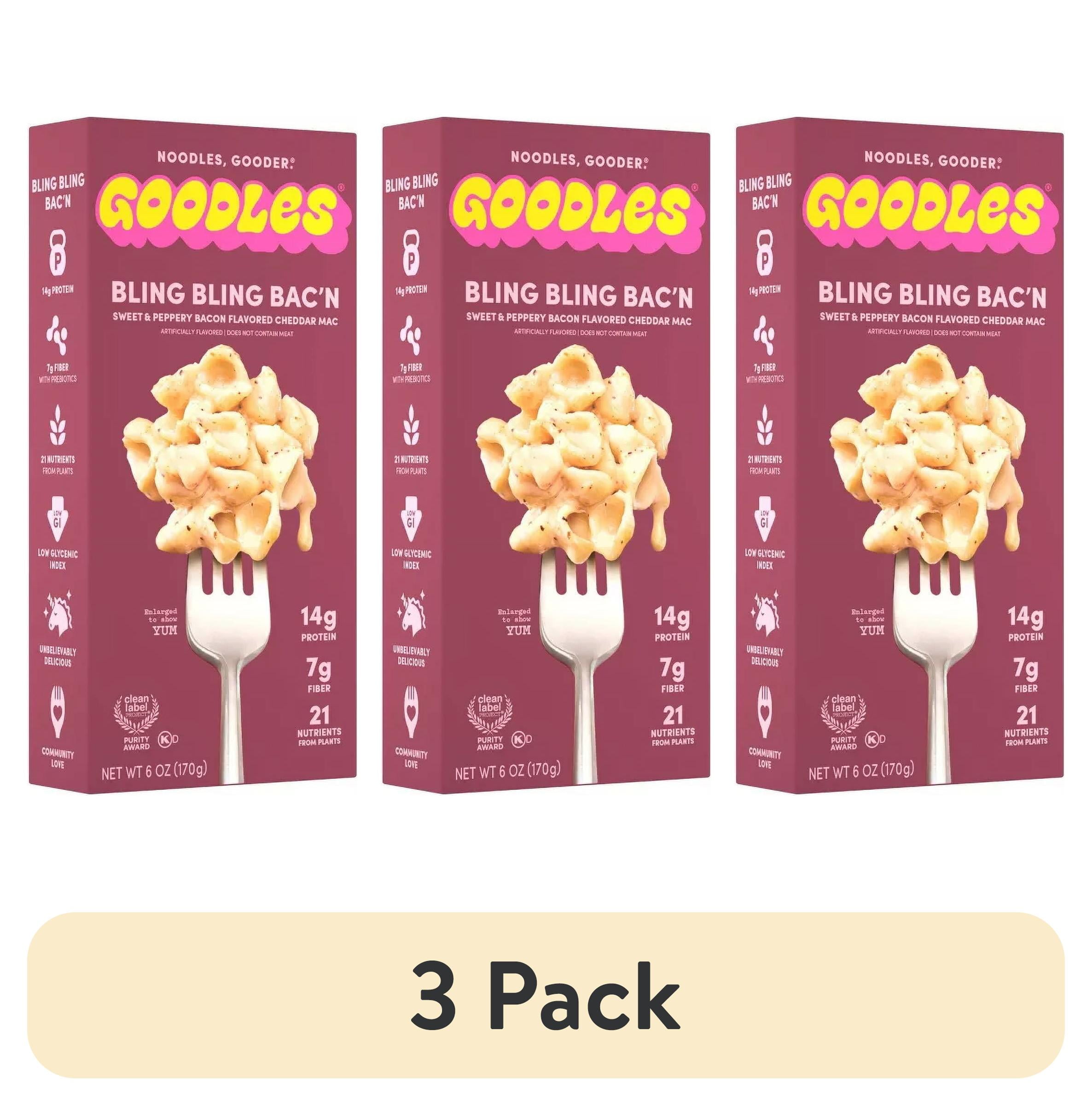(3 pack) Goodles Bling Bling Bac'n Cheddar Mac and Cheese, Shelf-Stable ...