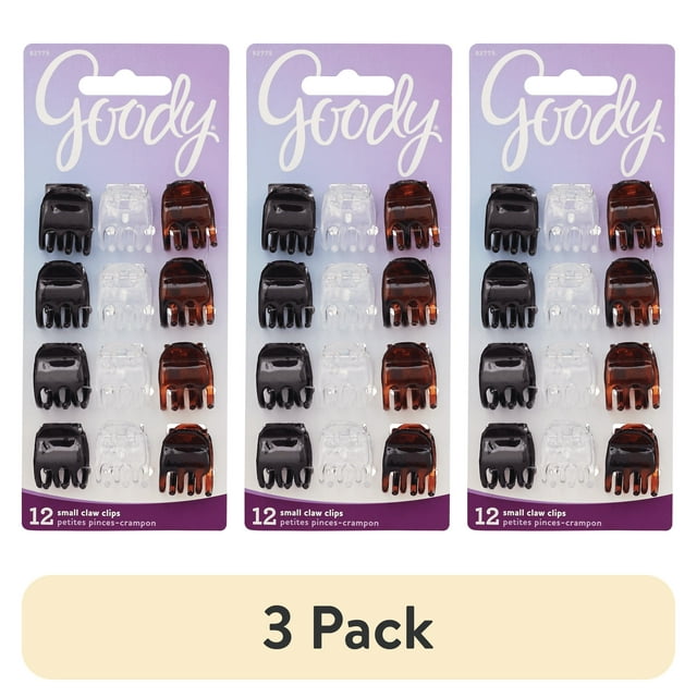 (3 pack) Goody Classic Mini Claw Clips, Slide-Proof Grip, All Hair ...