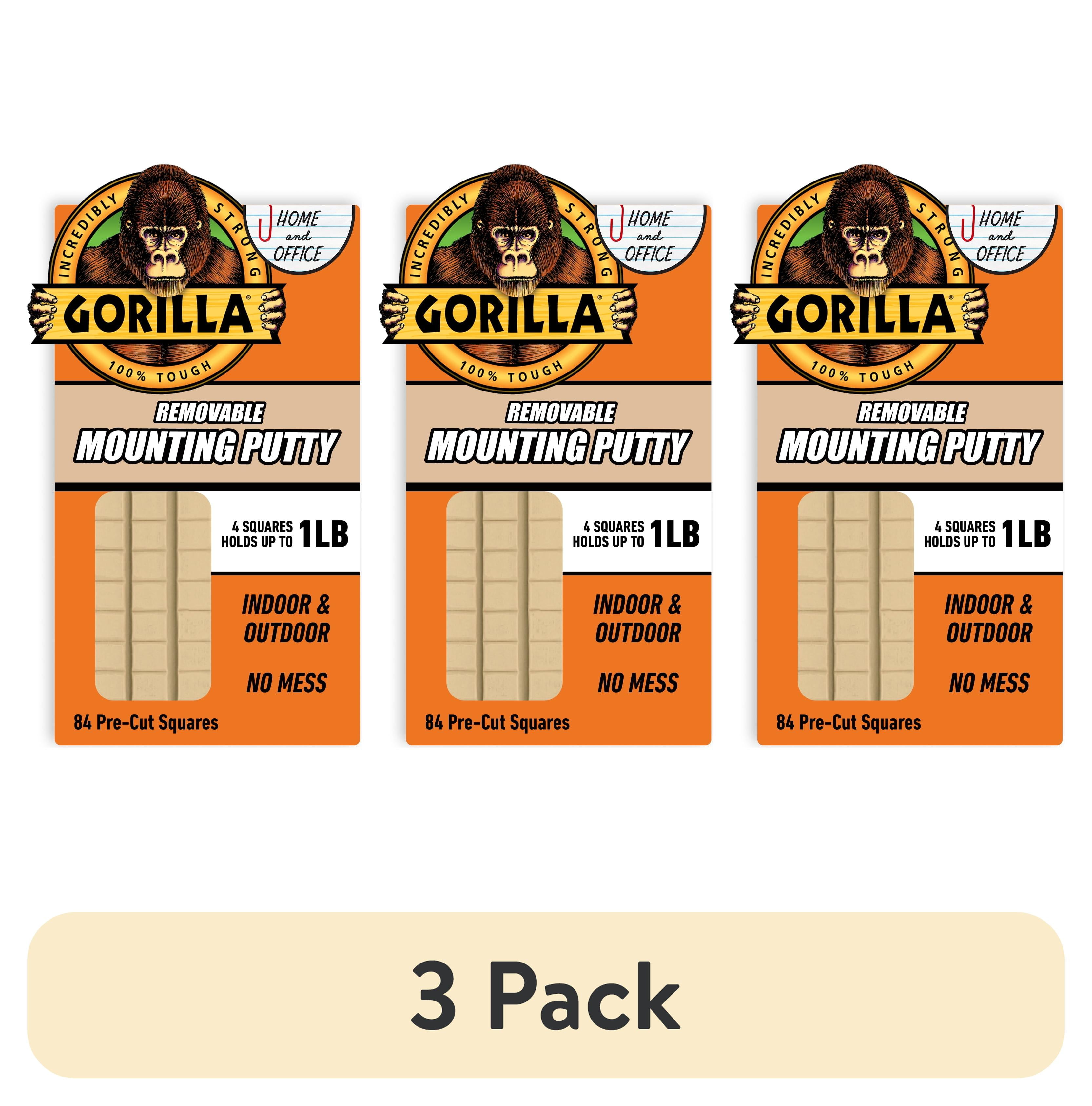 (3 pack) Gorilla Glue Mounting Putty 84 Pre-Cut Squares, 2 Ounces ...