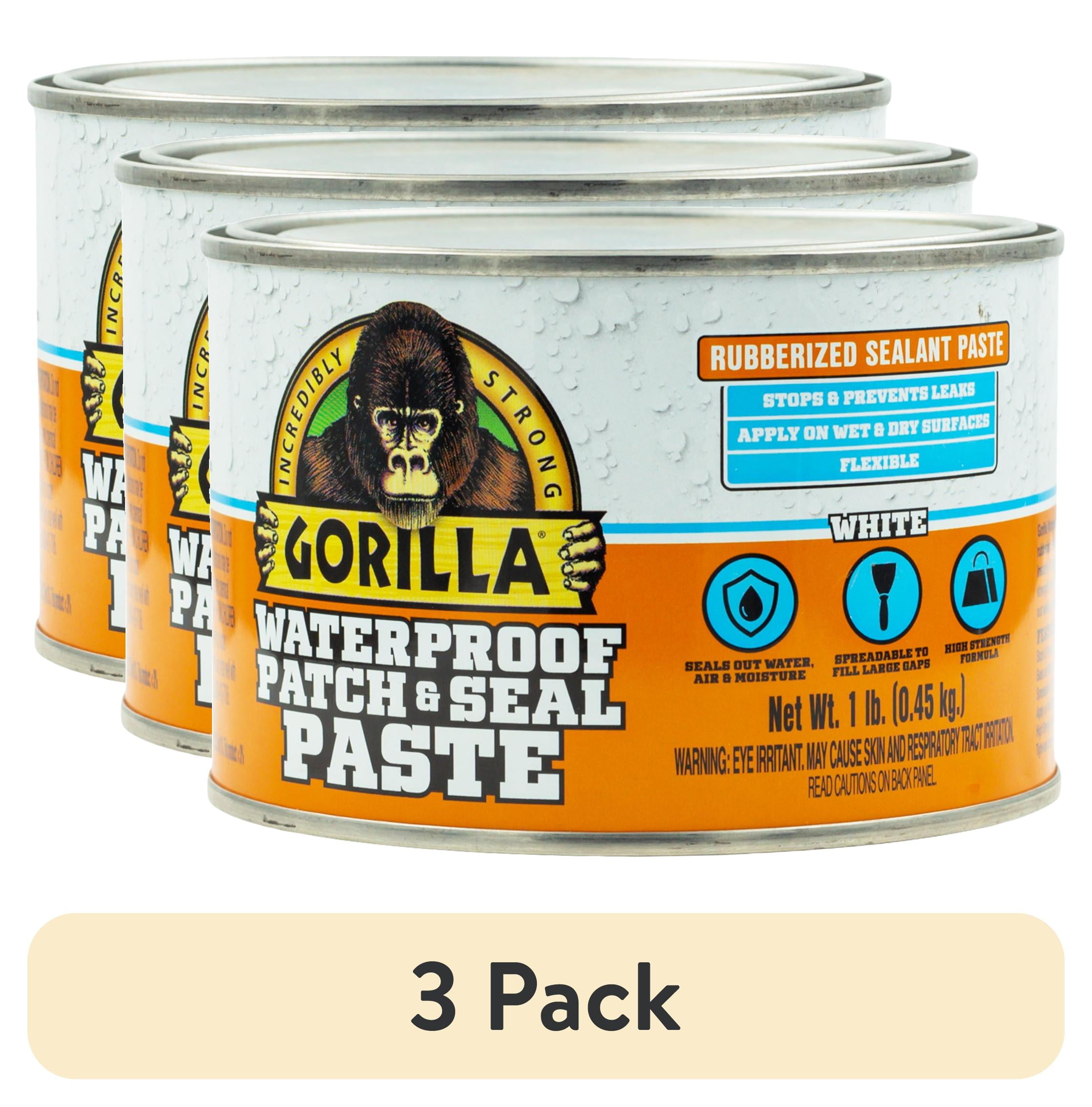 (3 pack) Gorilla Waterproof Patch and Seal Paste White Sealant 1 Pound ...