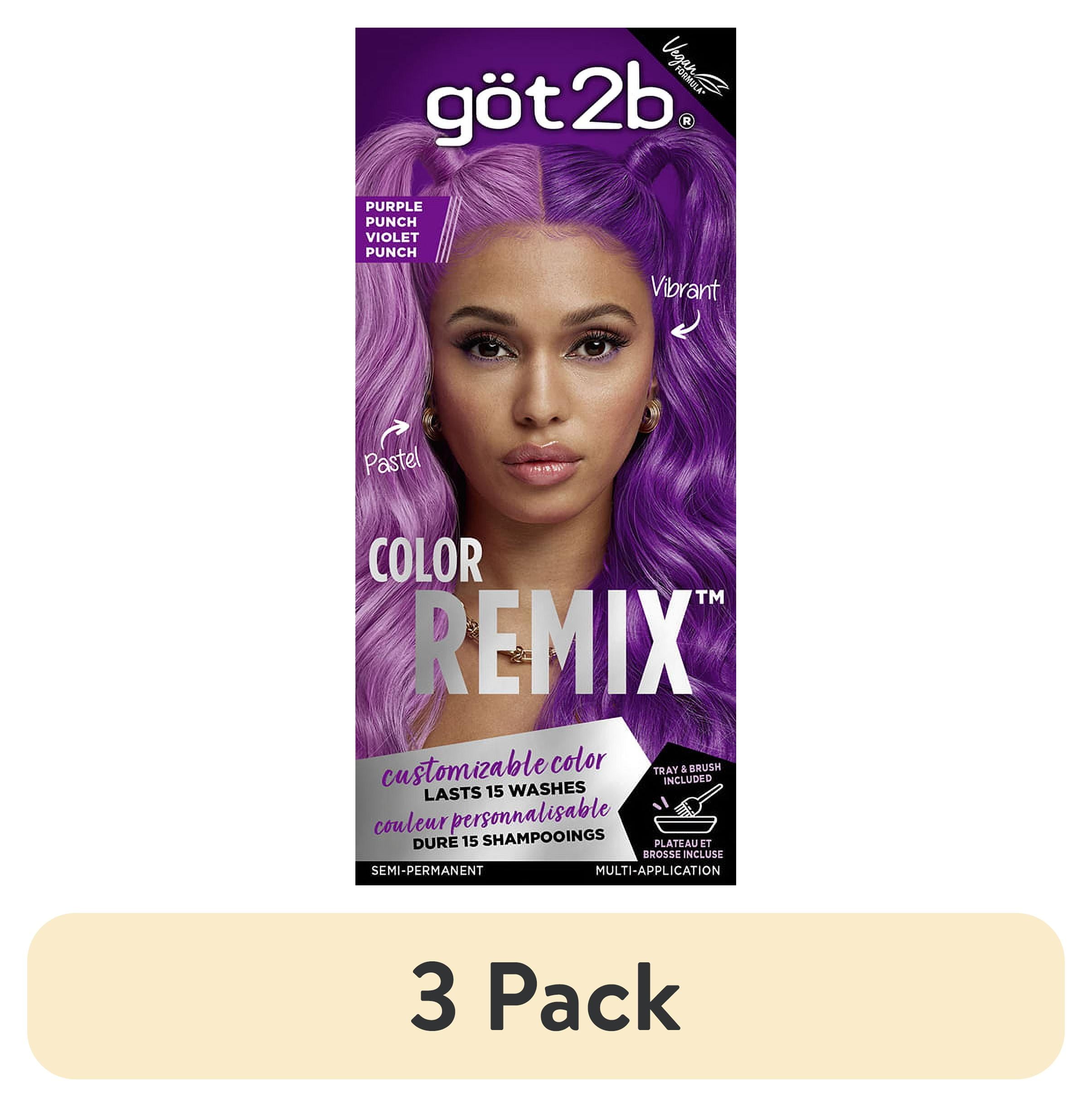 (3 pack) Got2b Color Remix, Customizable Semi-Permanent Hair Color, 094 ...