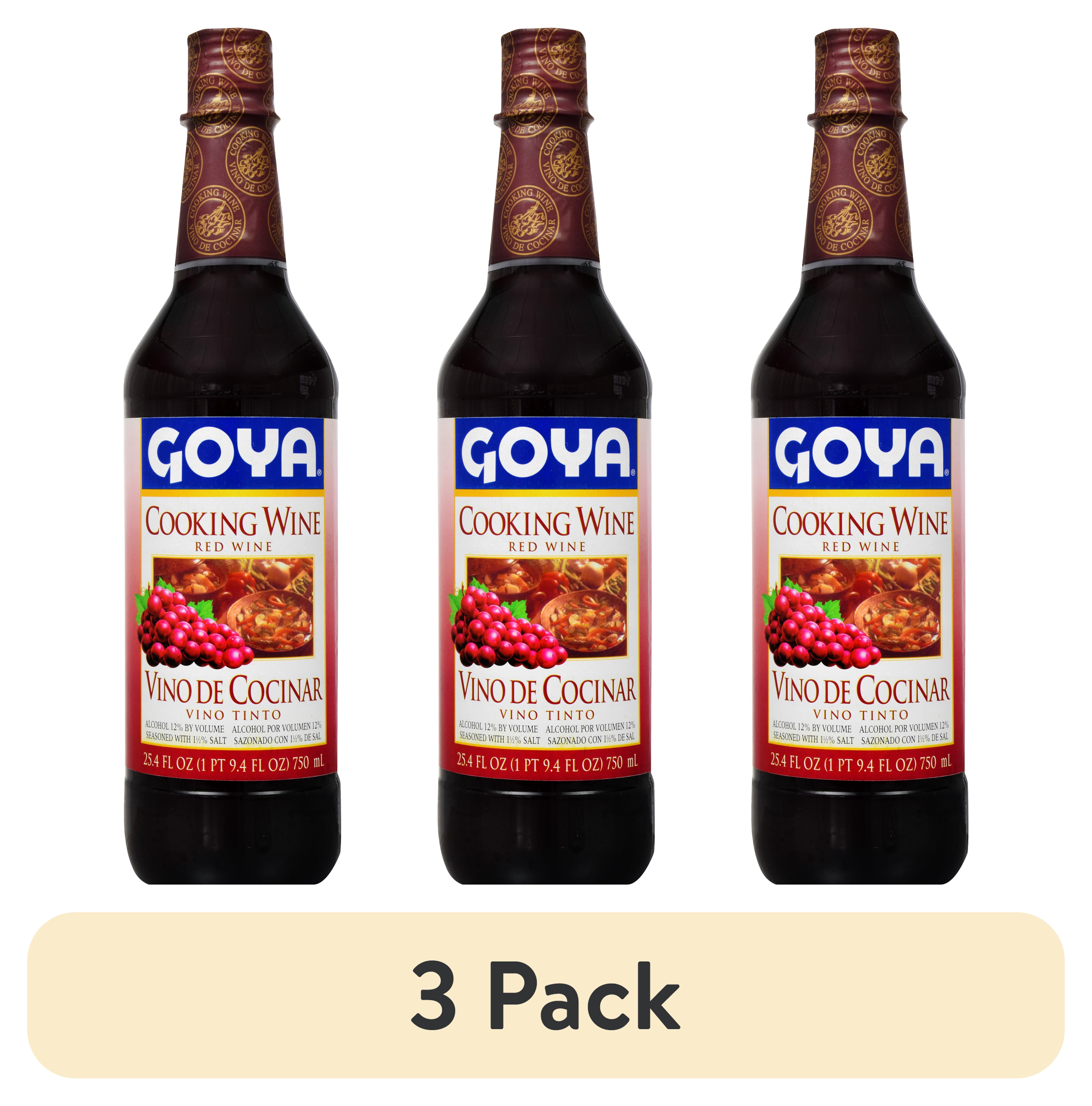 (3 pack) Goya Cooking Wine Red Wine, 25.4 FL OZ - Walmart.com