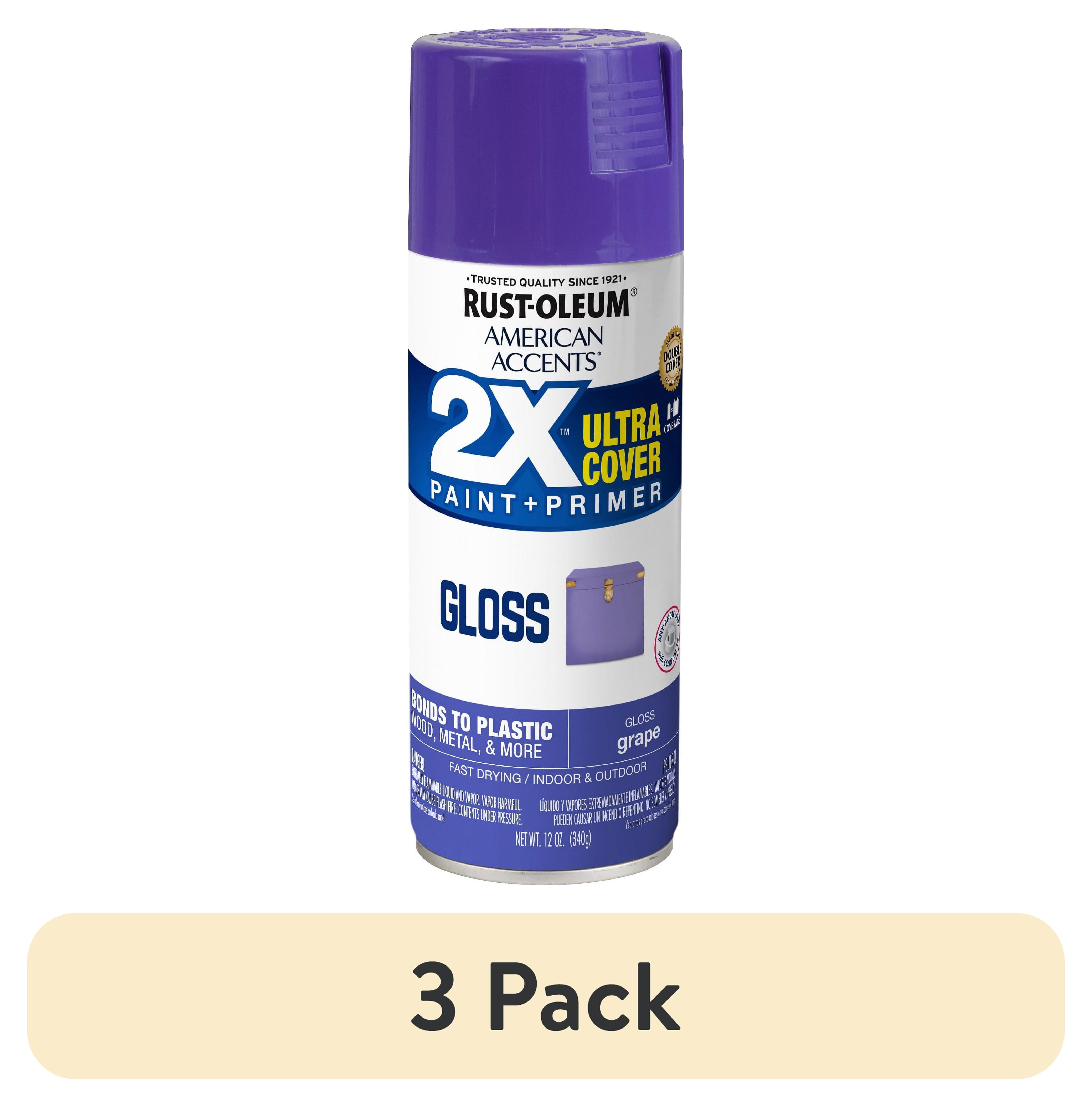 (3 pack) Grape, Rust-Oleum American Accents 2X Ultra Cover Gloss Spray ...