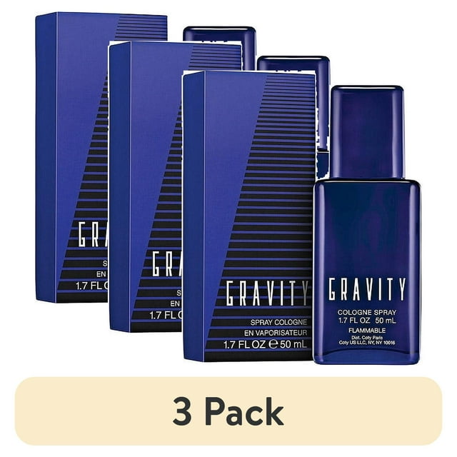 (3 pack) Gravity Cologne Spray for Men, 1.7 fl oz - Walmart.com
