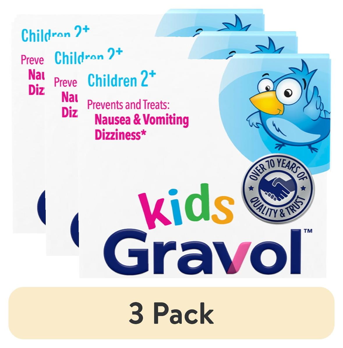 (3 pack) Gravol Kids Dye-Free Dimenhydrinate Liquid for Nausea and ...