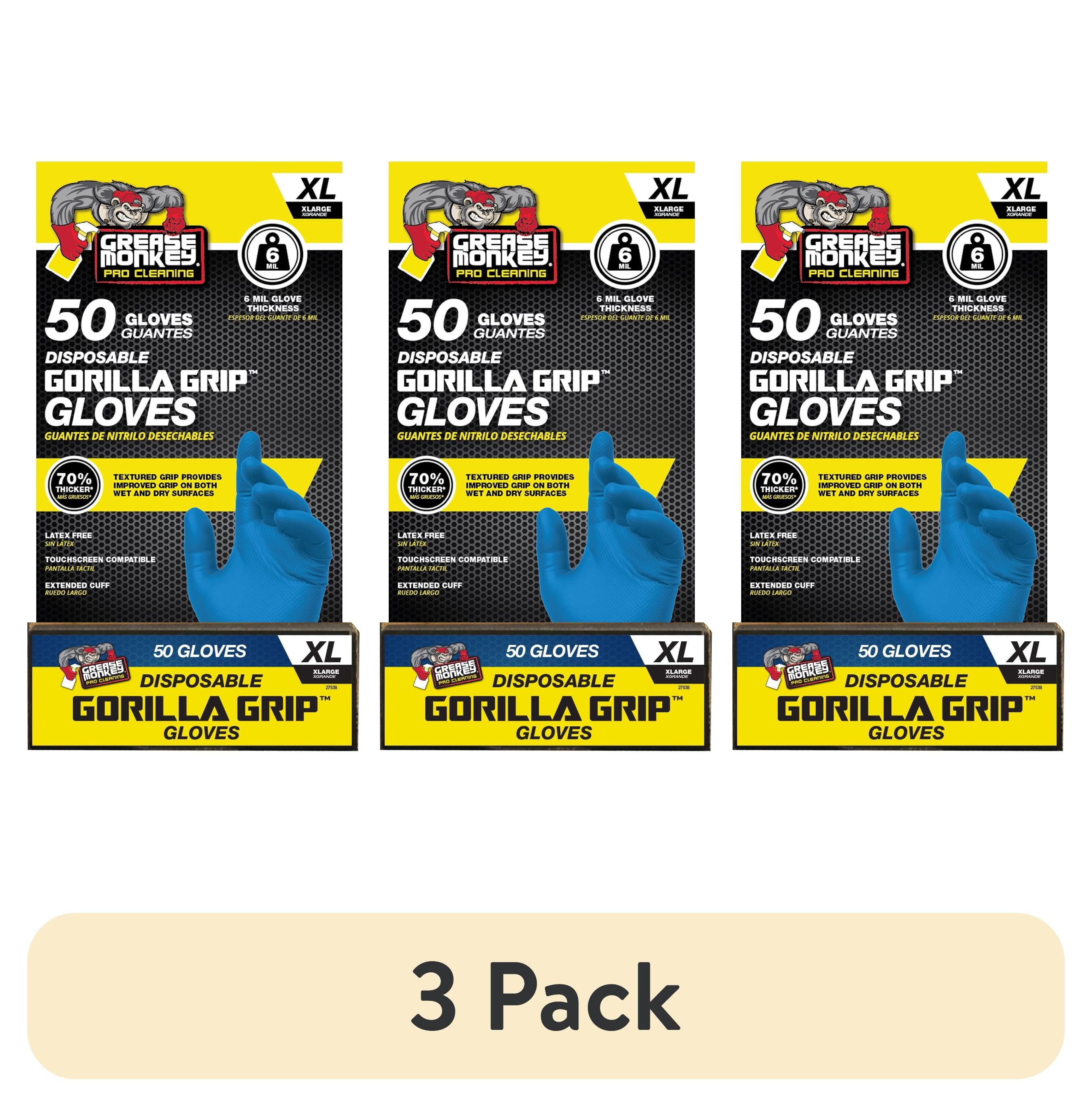 (3 pack) Grease Monkey Pro Cleaning, Disposable Nitrile Gloves, Blue ...