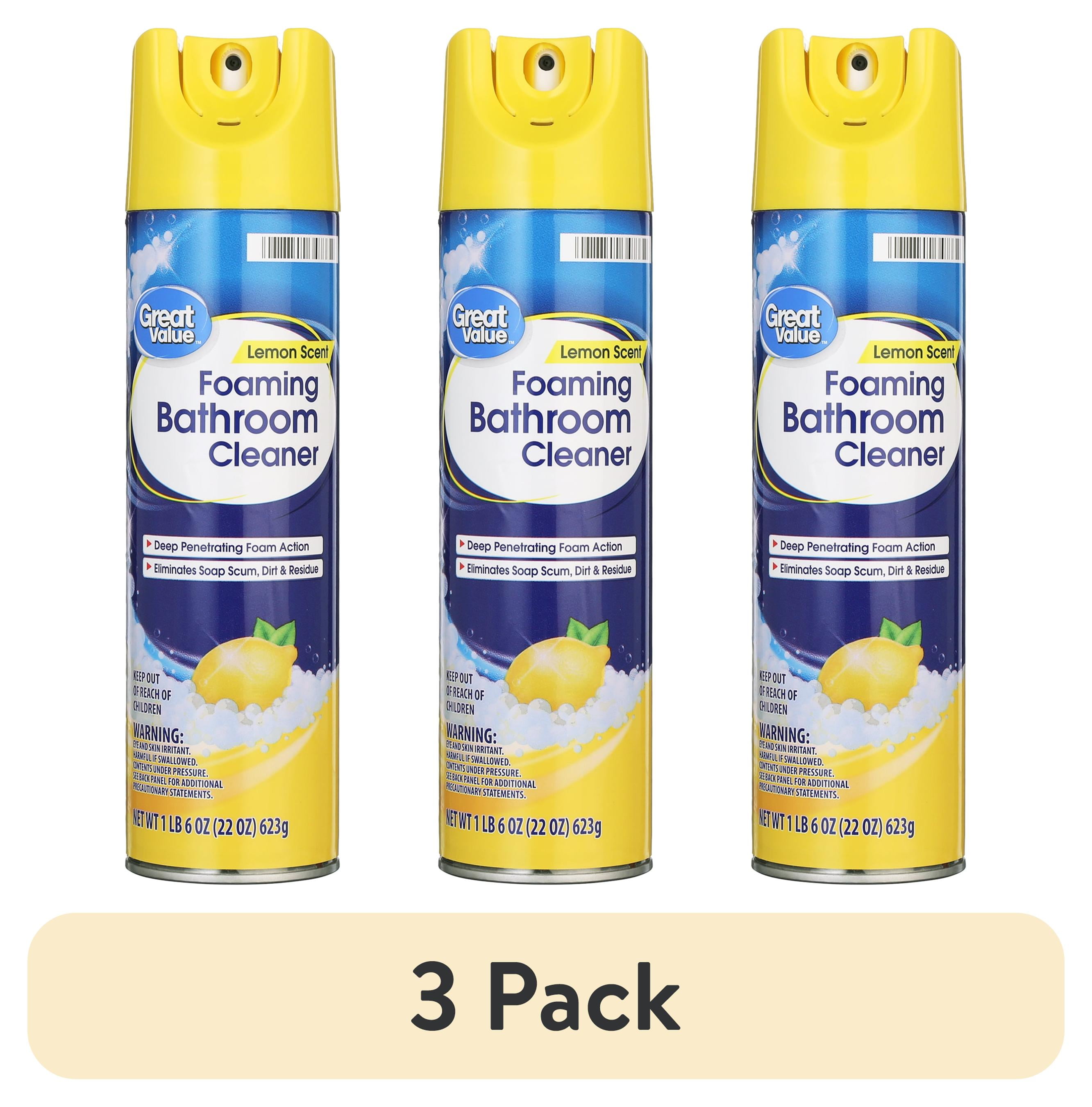 (3 pack) Great Value Foaming Bathroom Cleaner, Lemon Scent, 22 oz ...