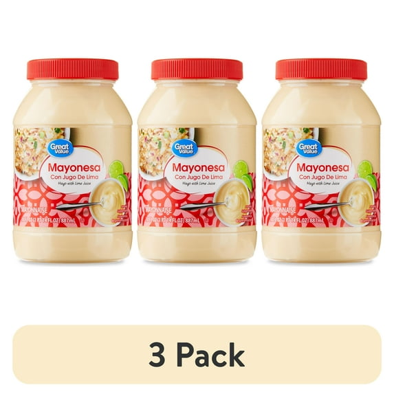 (3 pack) Great Value 30 fl oz Mayonesa Con Jugo De Lima-Mayonnaise with ...