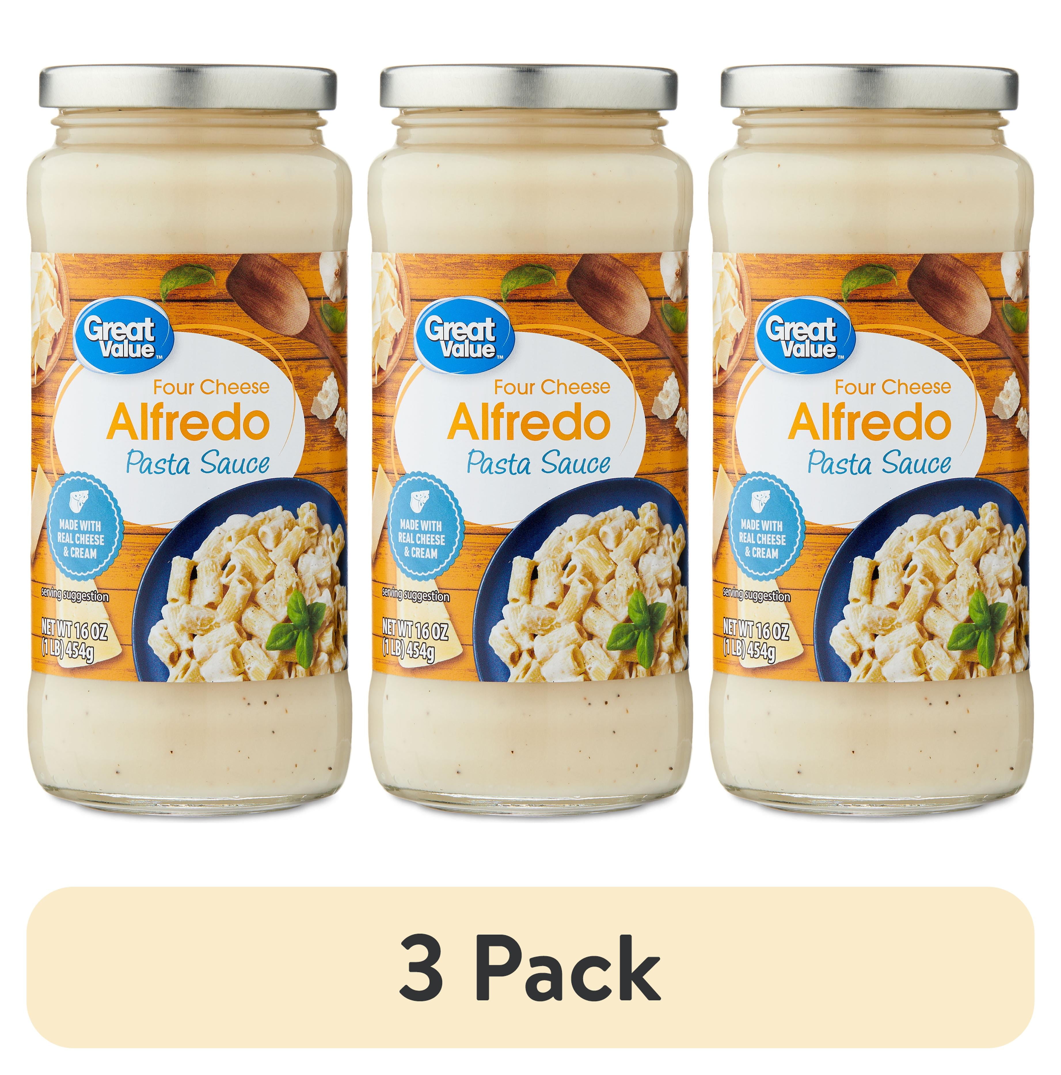 (3 pack) Great Value 4 Cheese Alfredo Pasta Sauce, 16 oz - Walmart.com