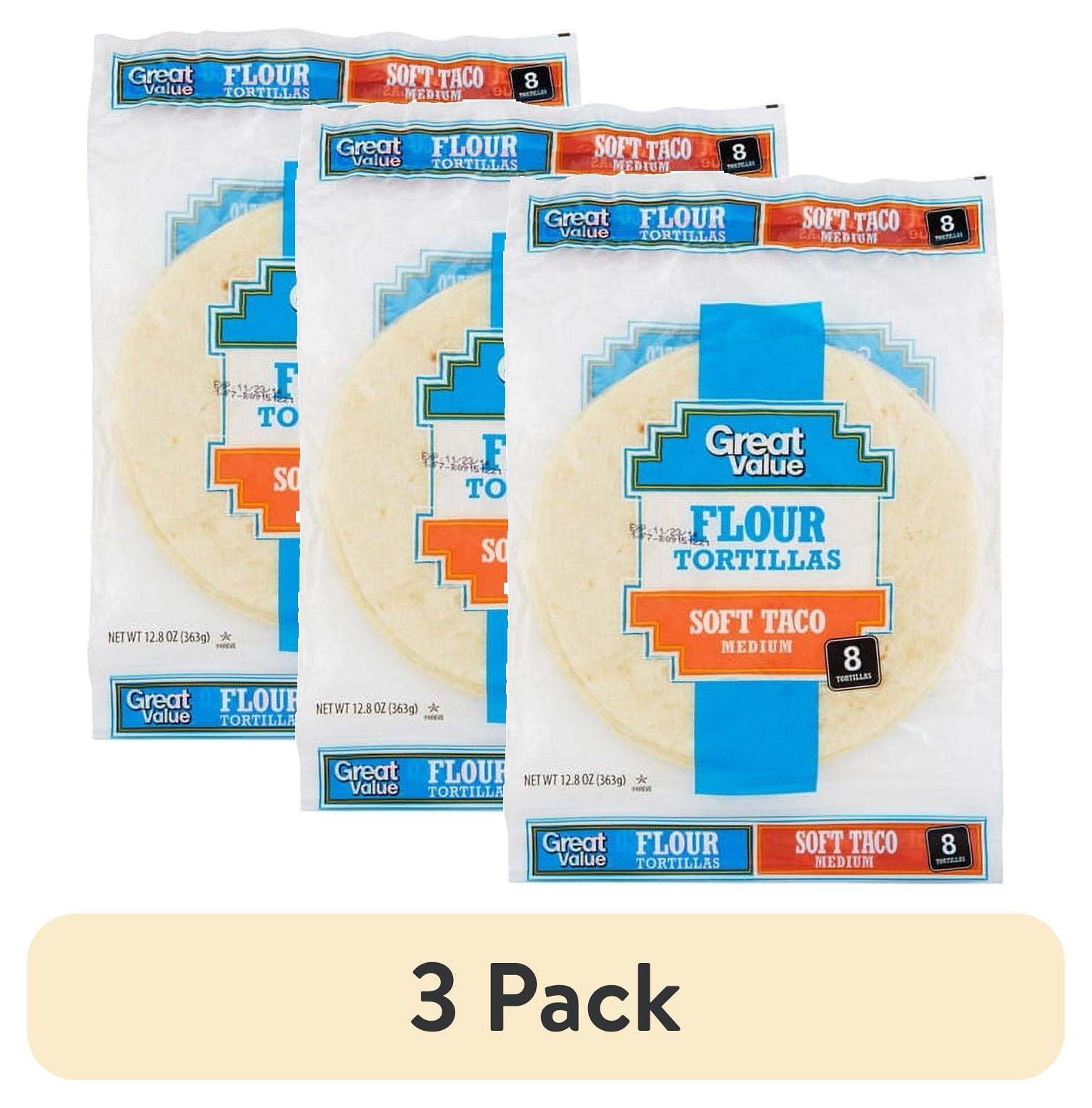 (3 pack) Great Value 8" Flour Tortilla, 8 Count - Walmart.com