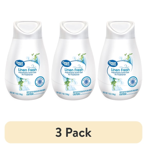 (3 pack) Great Value Adjustable Solid Gel Cone Air Freshener, Linen ...
