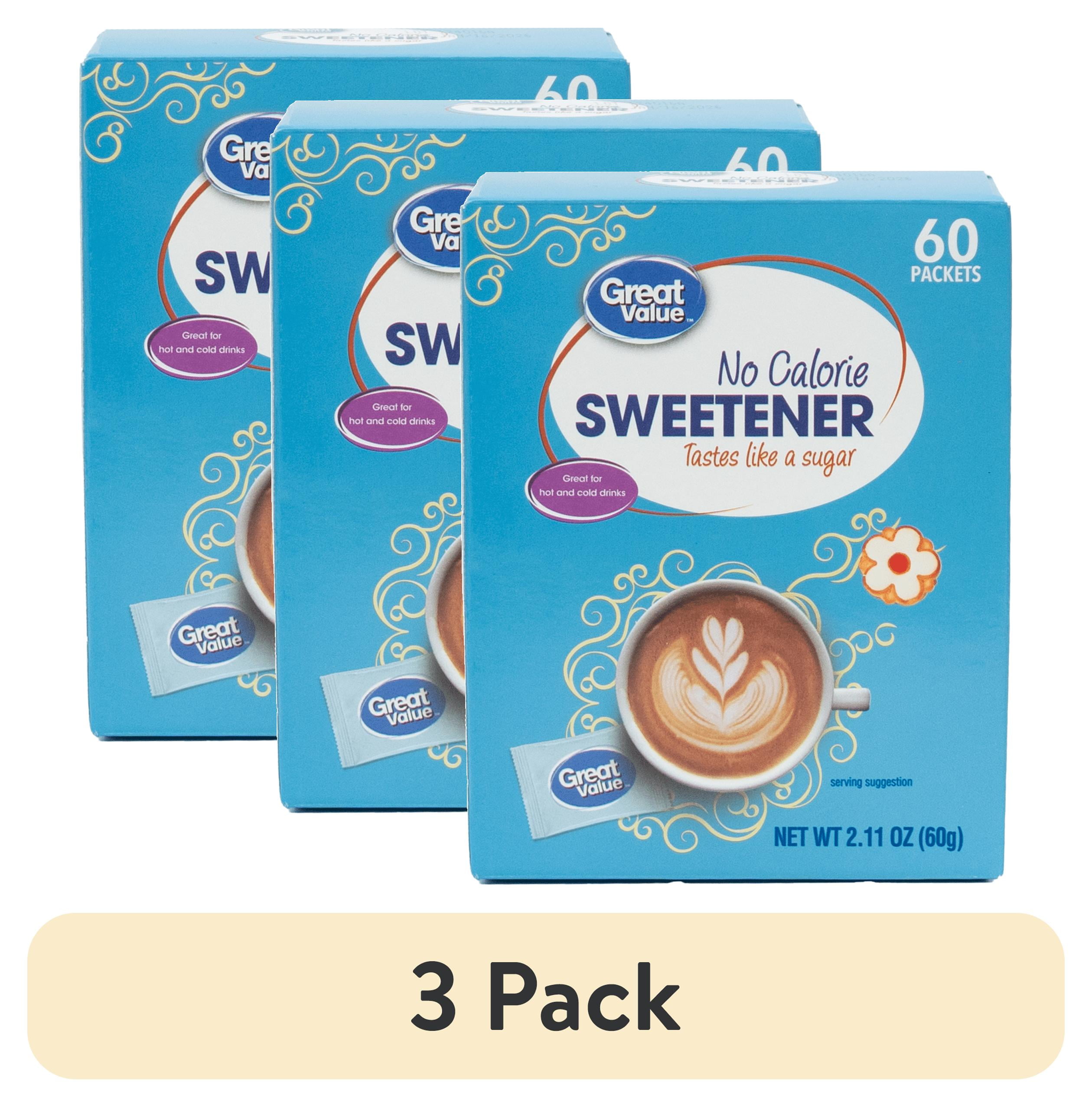 (3 pack) Great Value Aspartame ,60 Packets, 0 Calories,Net wt 2.11 Oz ...