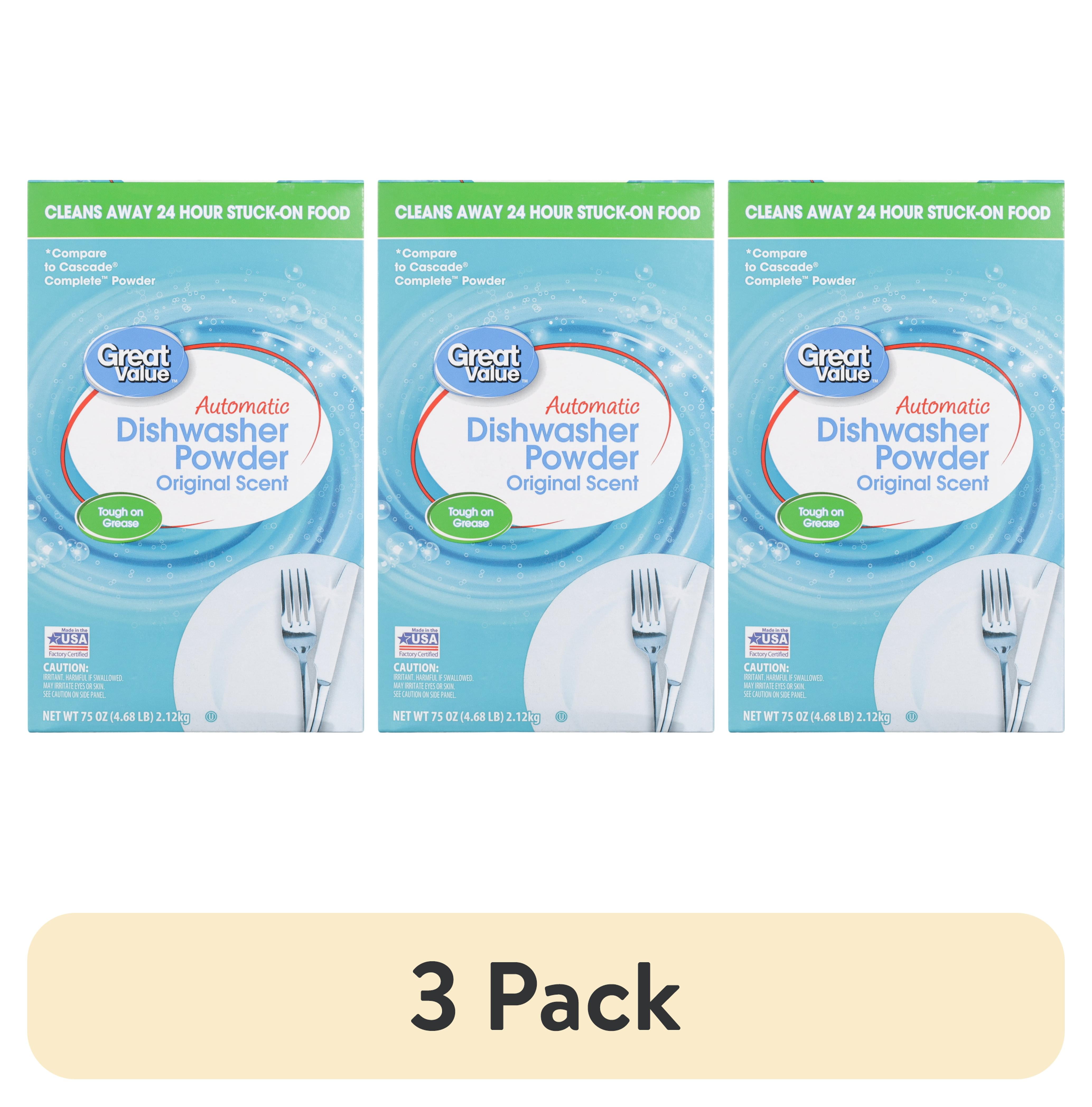 (3 pack) Great Value Automatic Dishwasher Powder, Original Scent, 75 oz ...