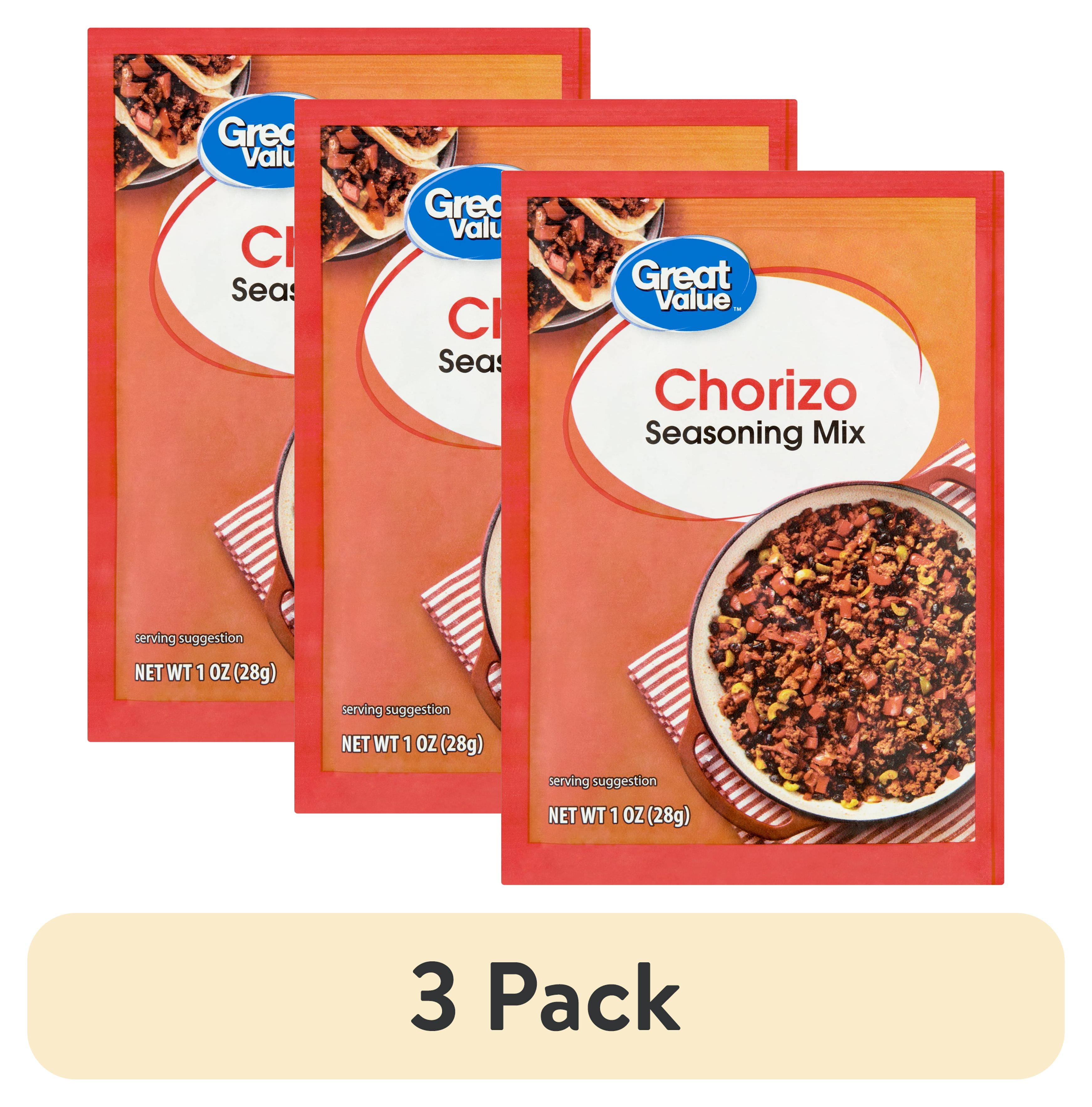 (3 pack) Great Value Chorizo Seasoning Mix, 1 oz - Walmart.com