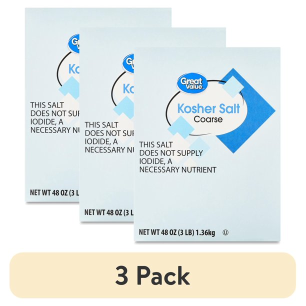 (3 pack) Great Value Coarse Kosher Salt, 48 oz - Walmart Business Supplies