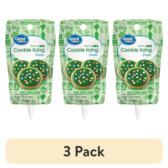 (3 pack) Great Value Cookie Icing, Green, 7 oz - Walmart.com