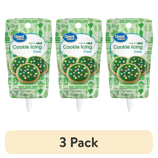 (3 pack) Great Value Cookie Icing, Green, 7 oz - Walmart Business Supplies