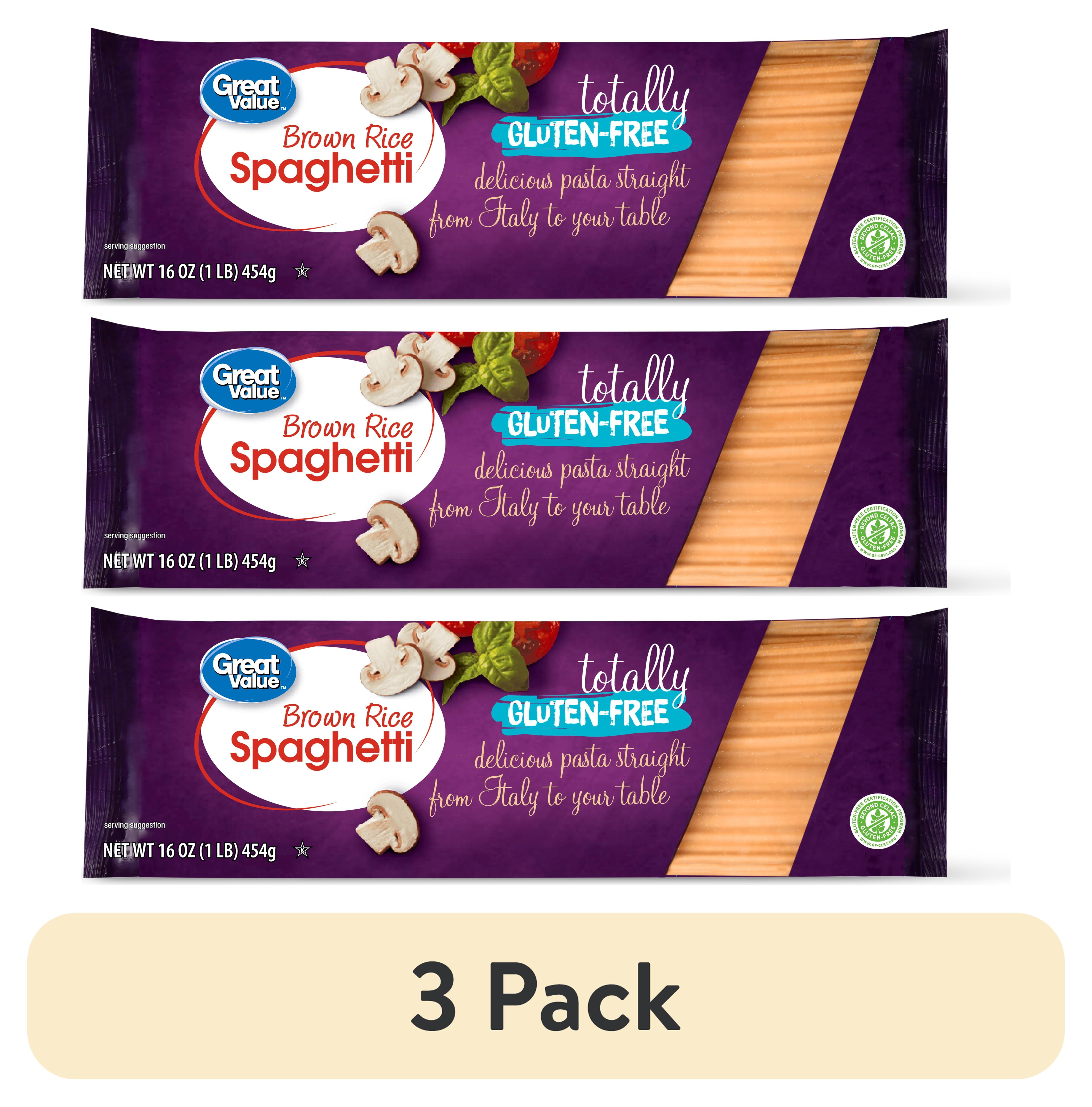 (3 pack) Great Value Gluten-Free Brown Rice Spaghetti, 16 oz, Shelf ...