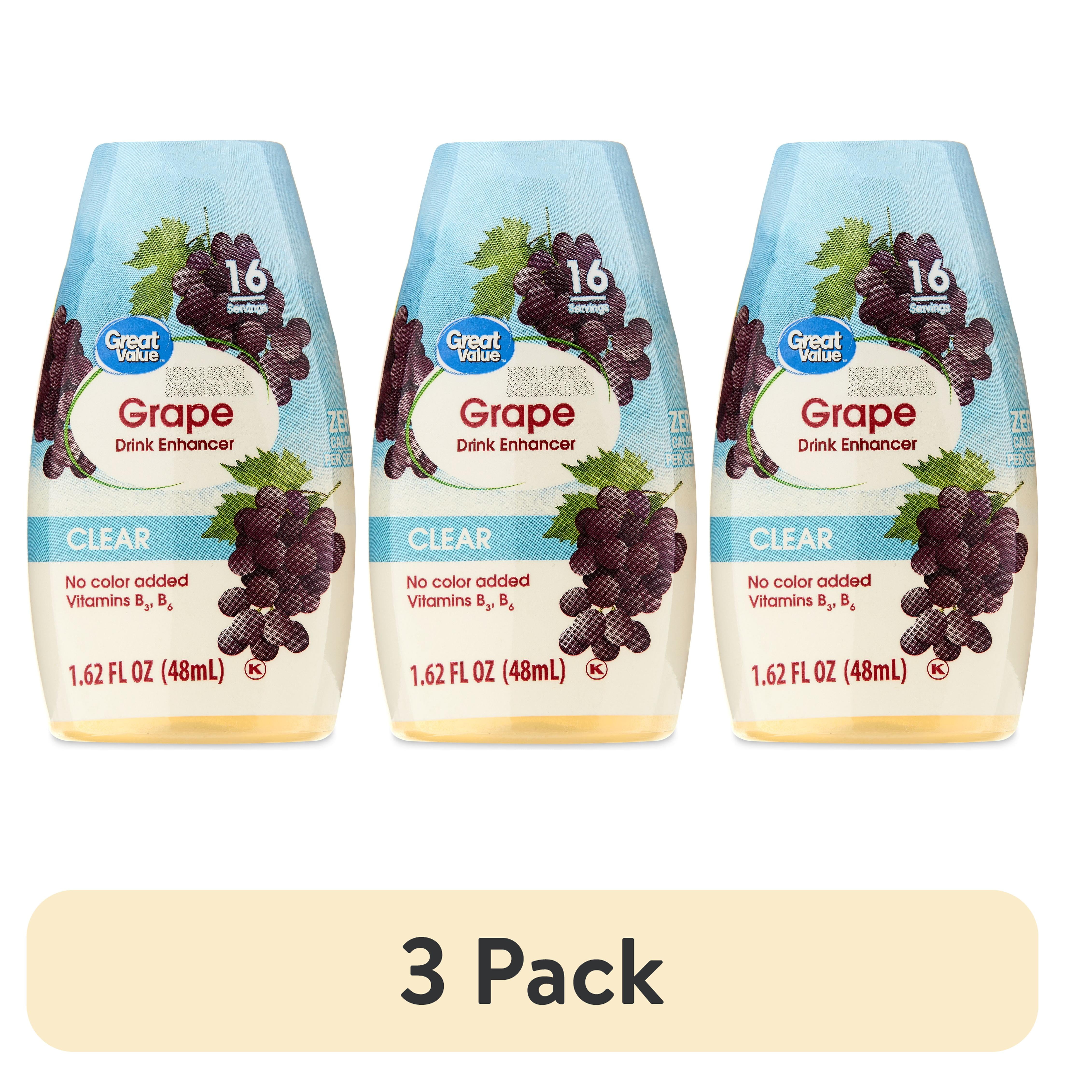 (3 pack) Great Value Grape Clear Liquid Drink Enhancer, 1.62 fl oz ...