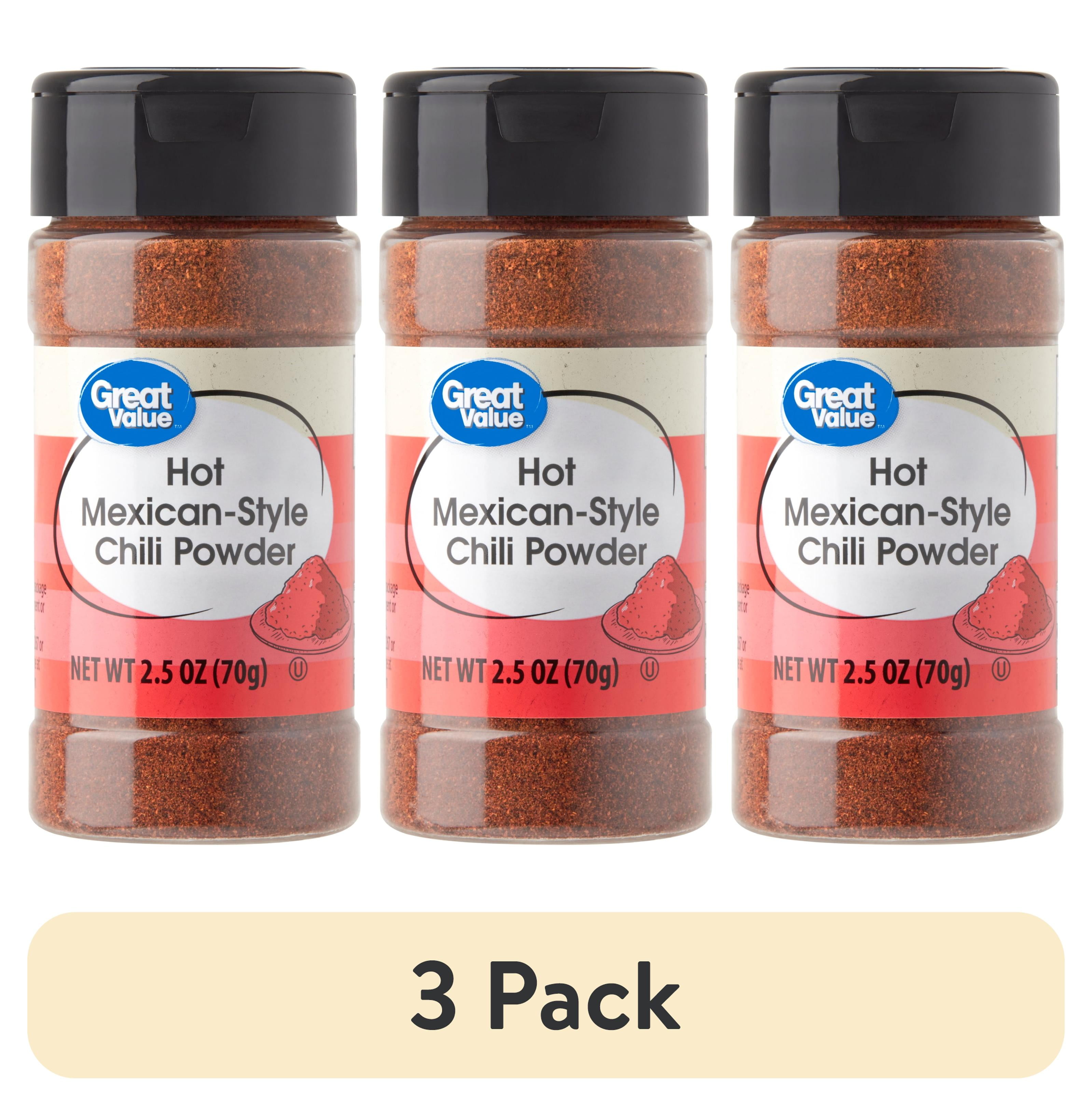 (3 pack) Great Value Hot Mexican-Style Chili Powder, 2.5 oz - Walmart.com