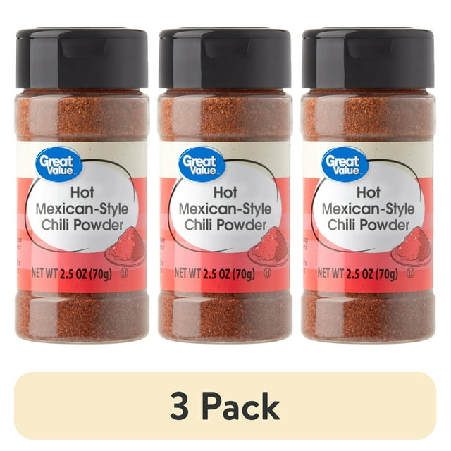 (3 pack) Great Value Hot Mexican-Style Chili Powder, 2.5 oz - Walmart ...