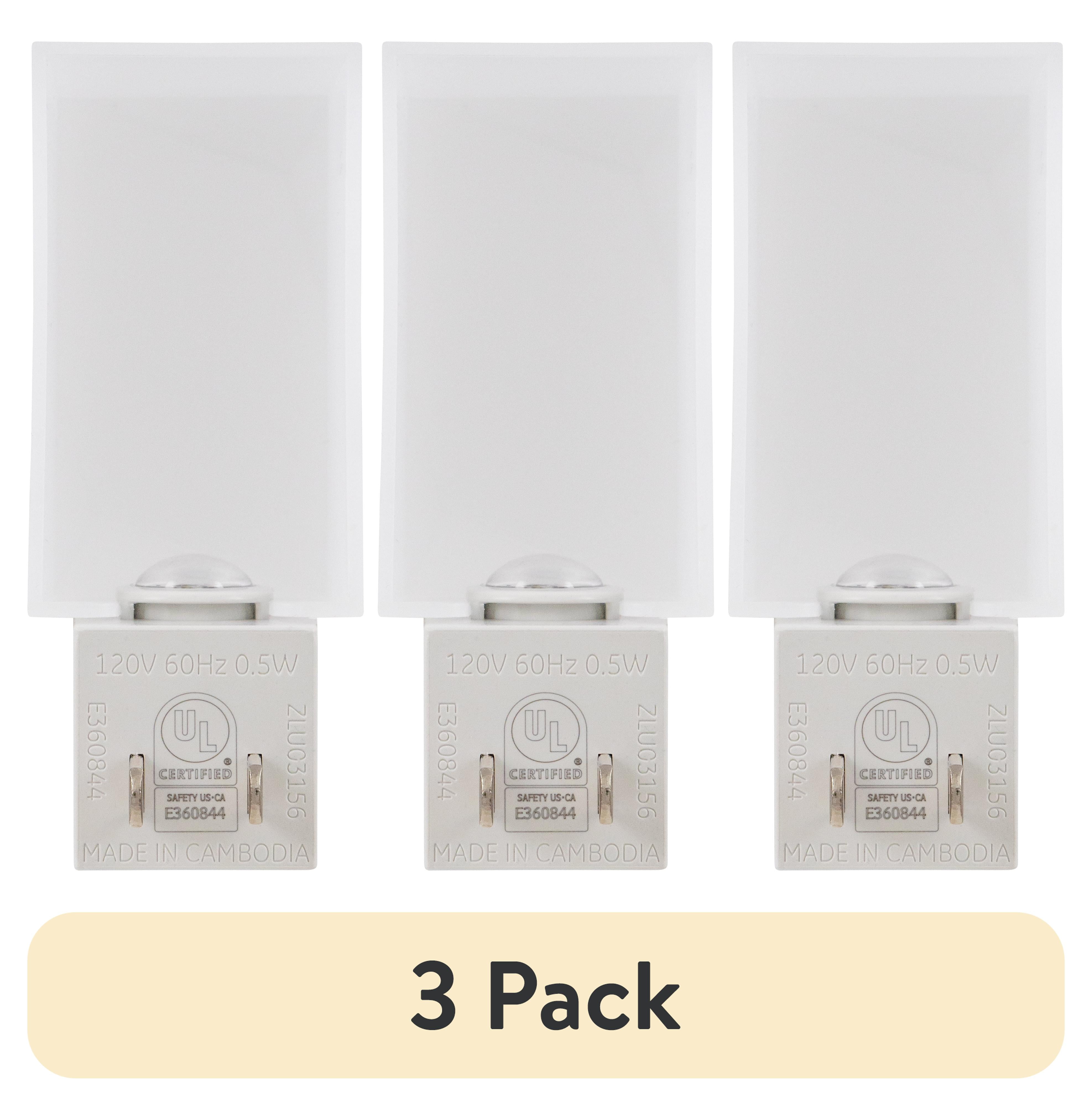 (3 pack) Great Value LED Night Light, Light Sensing, Soft White, 6 in ...