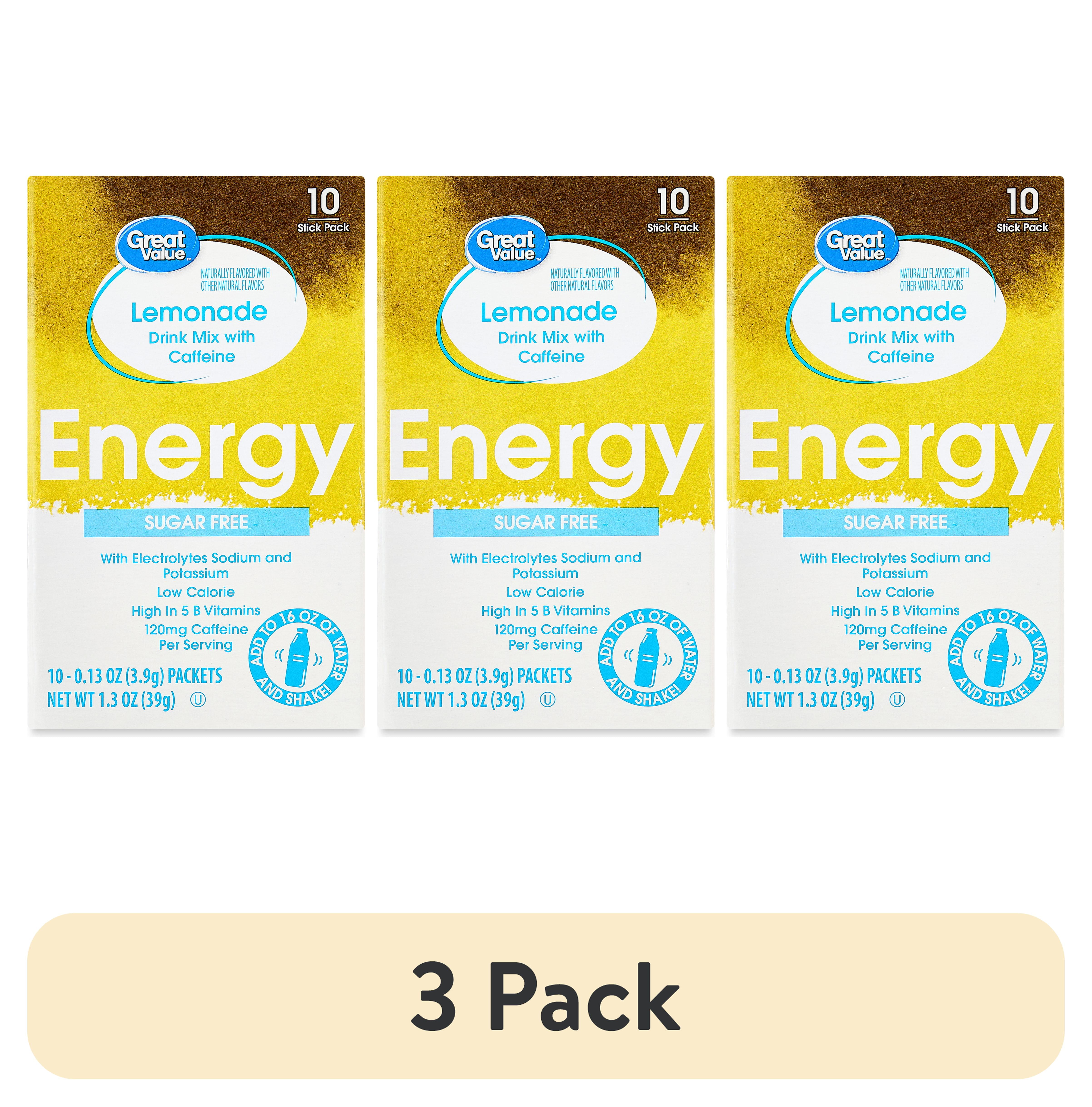 (3 pack) Great Value Lemonade Liquid Drink Mix, 0.13 oz, 10 Count ...